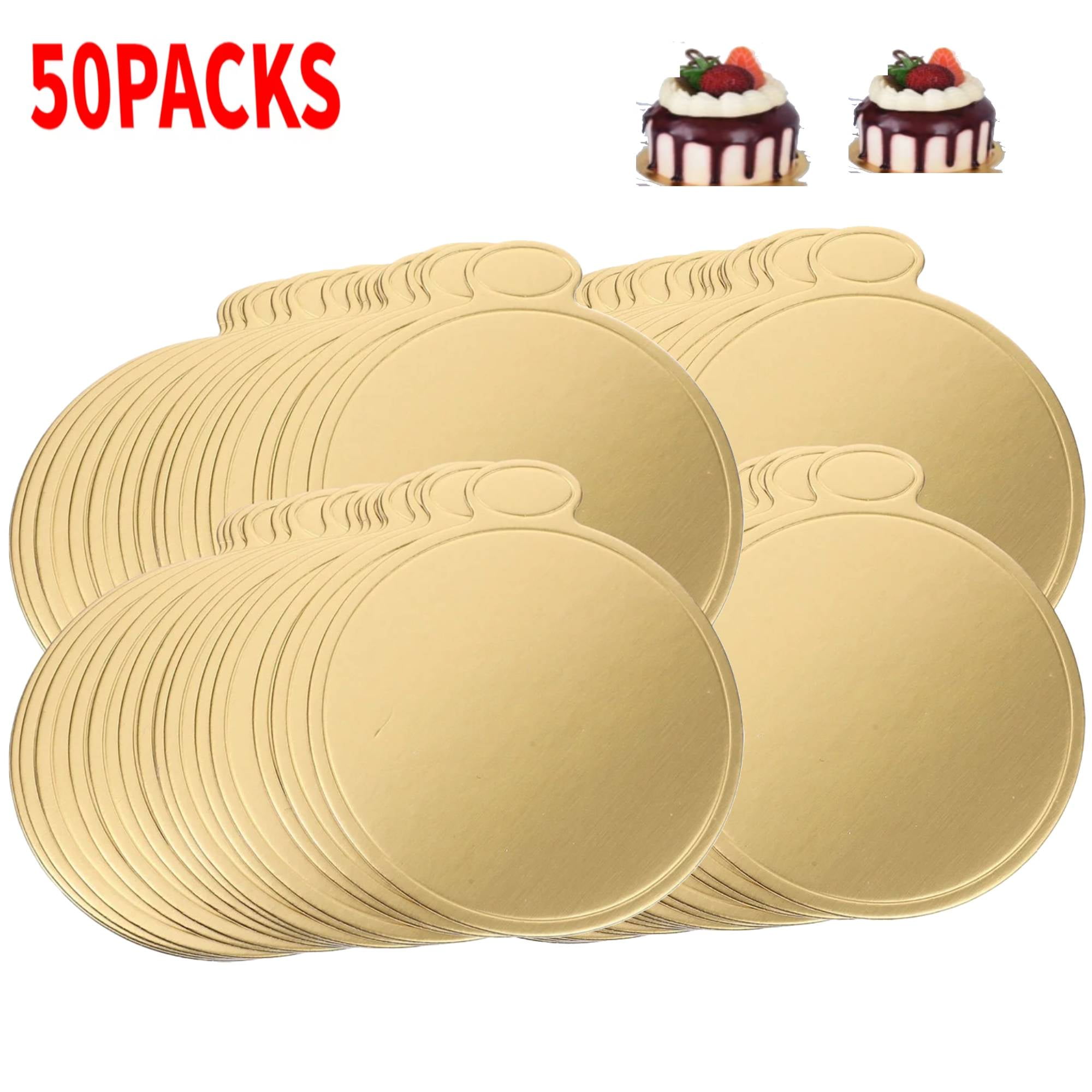 Beaupretty-50Pcs Round Golden Cardboard, Round Mini Cake Boards, Mousse ...