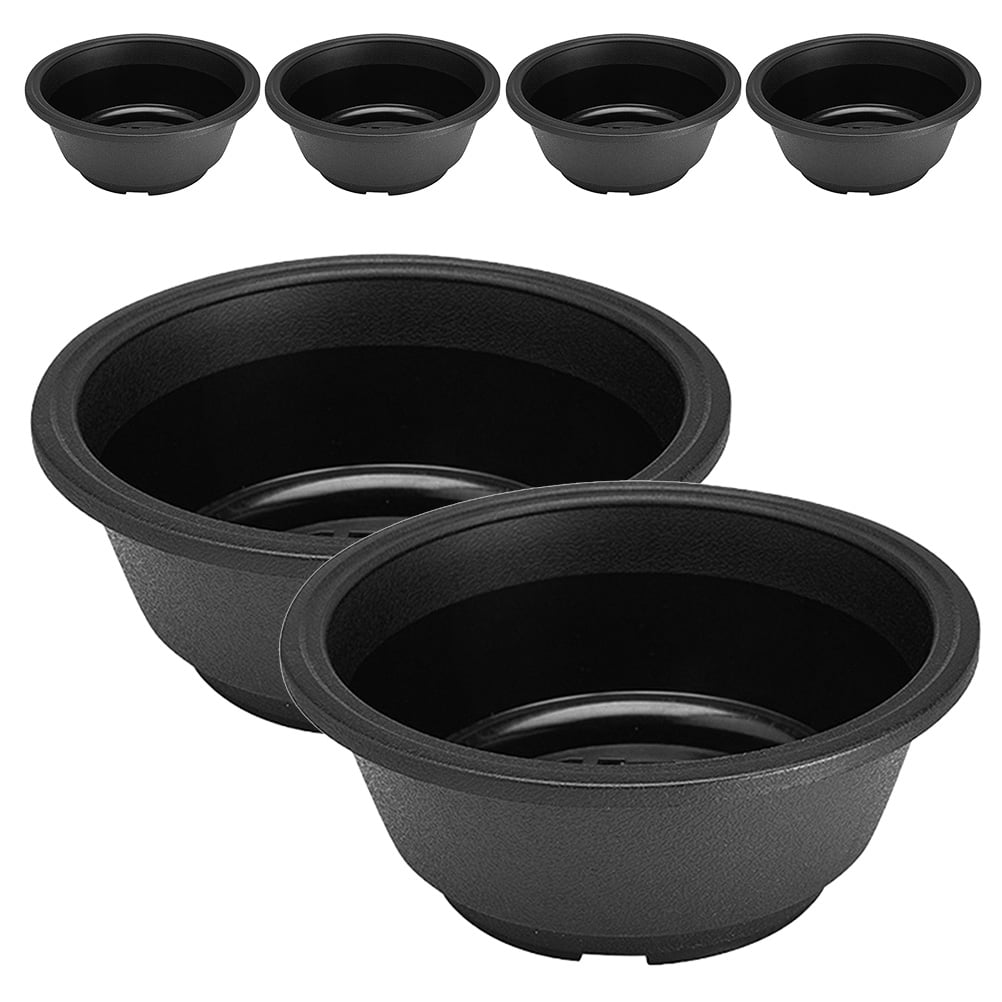 Beaupretty 6 Pcs Flower Pot Indoor Black Plastic Bonsai Planter Pot for ...
