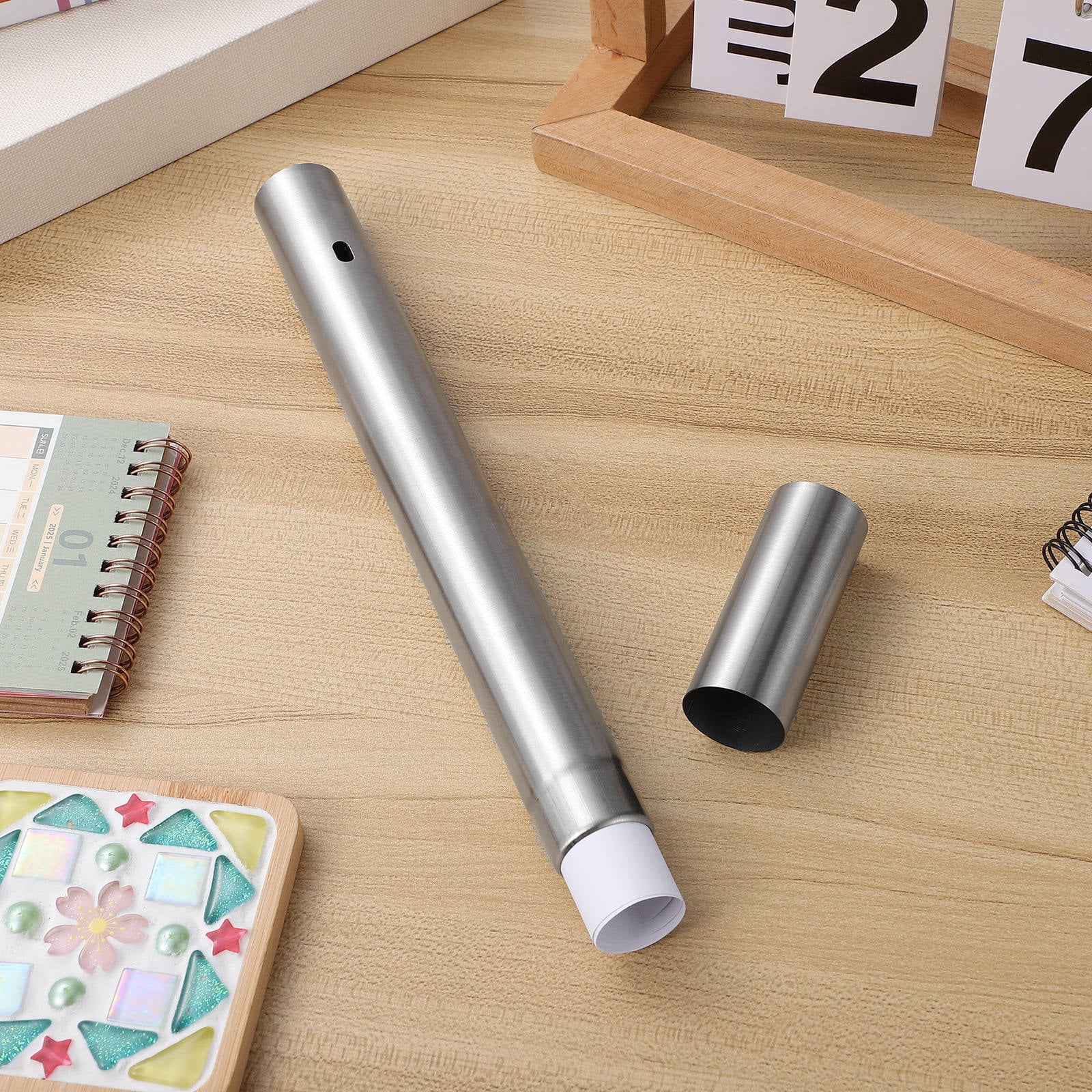 Beaupretty Certificate Storage Tube Stainless Steel Silver 1Set for ...