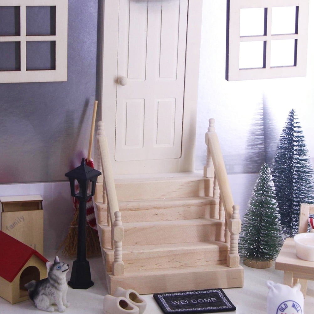 Beaupretty Mini Staircase Wooden Stair 1Pack Simulated Mini Furniture ...
