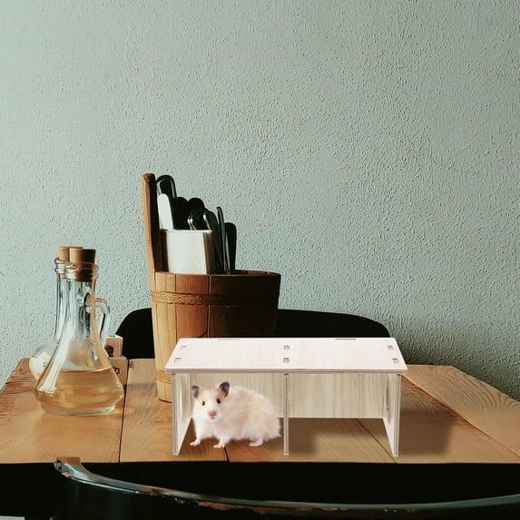 Beaupretty Hamster Wooden Chamber Indoor Pet Use Yellow Wood 1Pcs ...