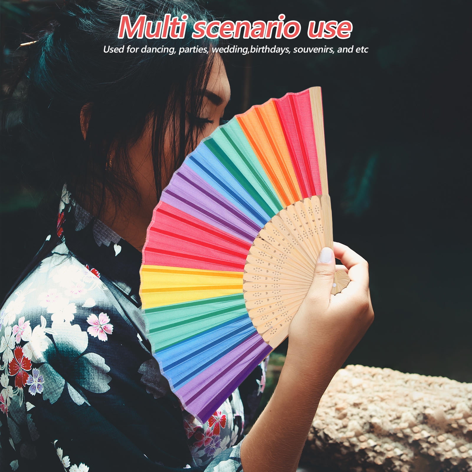 Beaupretty Hand Fan Folding for Baby Showers and LGBTQ Community 1Pack ...