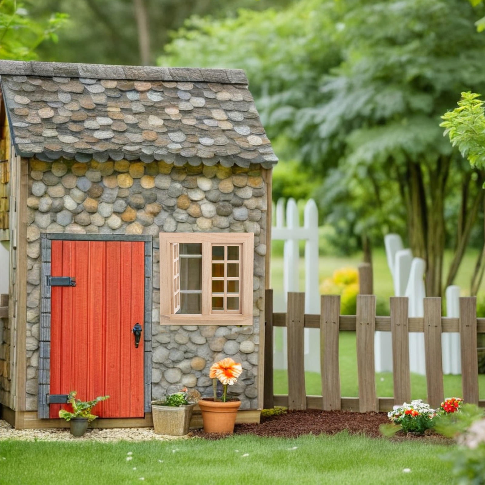 Beaupretty Miniature Model Window Wooden Diy Window For Doll House ...