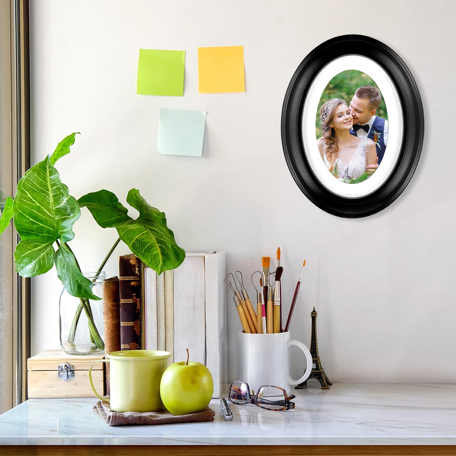 Beaupretty Oval Shaped Picture Frame Wall Frame in Black for Wall ...