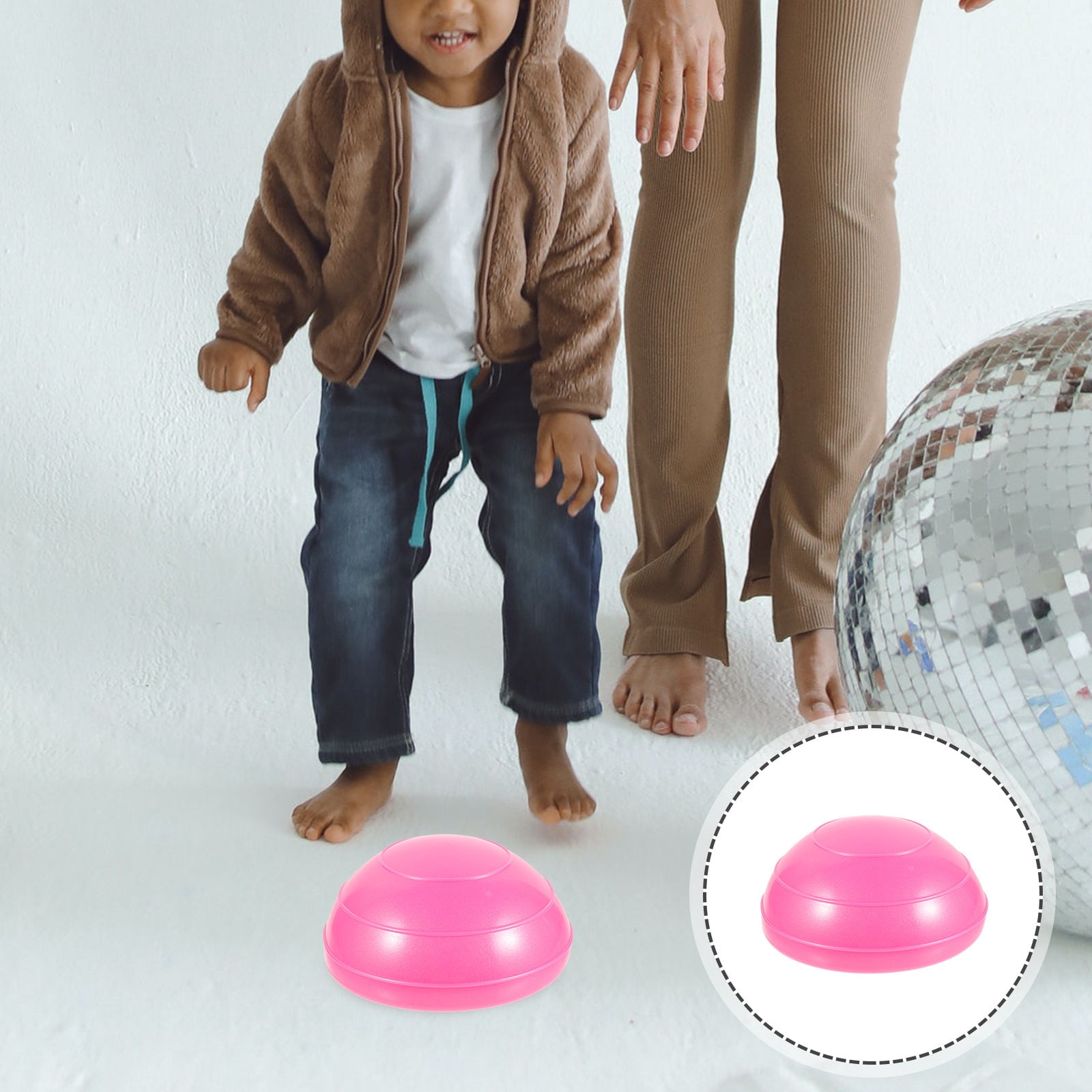 Beaupretty Semicircle Balancing Ball For Fitness Rosy PVC Exercise ...