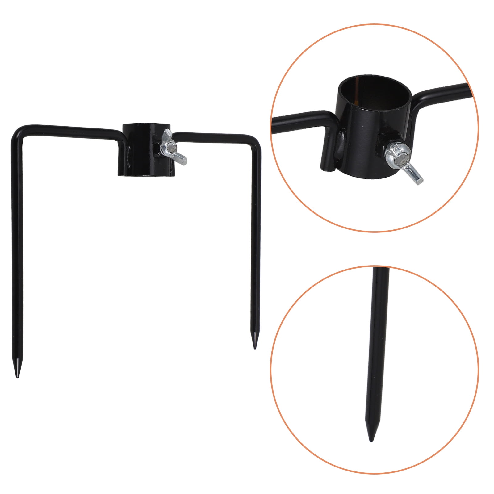 Beaupretty Shepherd's Hook Base for Flag Pole Ground Stake Metal Stand ...