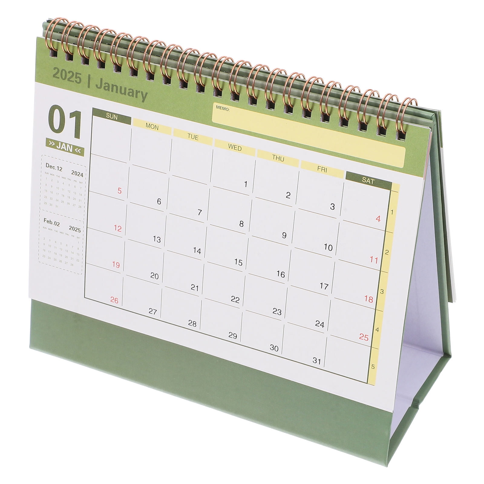 Beaupretty Lightweight Portable Green Desktop Calendar for Daily Office ...