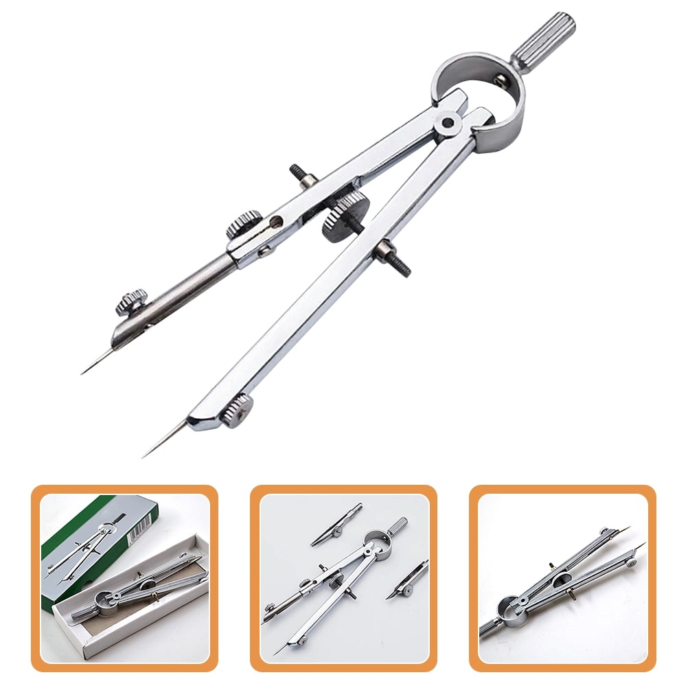 Beaupretty Silver Metal Spring Compass Portable Geometry Tool for ...