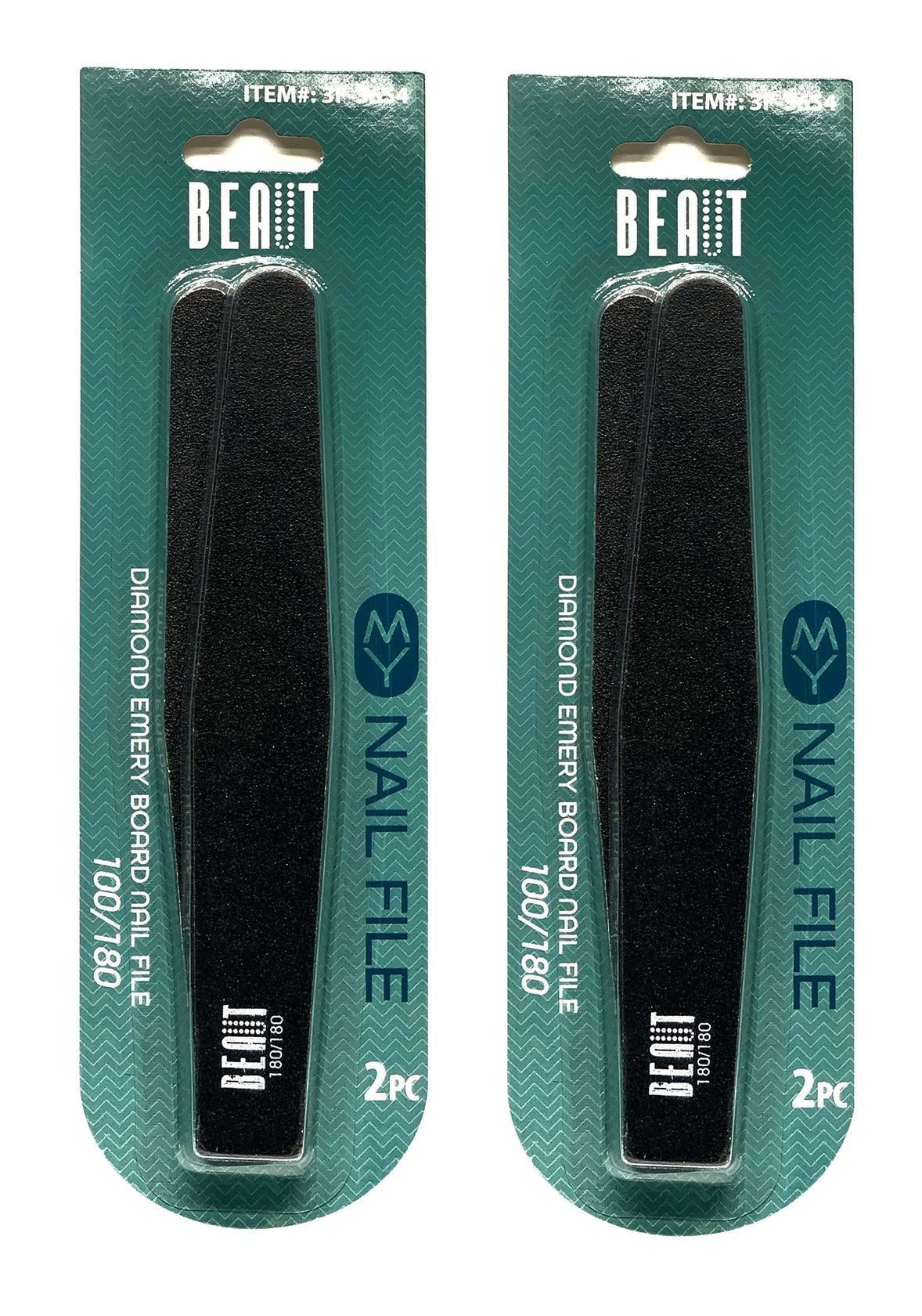 Beaut Nail File Diamond Emery Board 100/180 (4 pcs) - Walmart.com