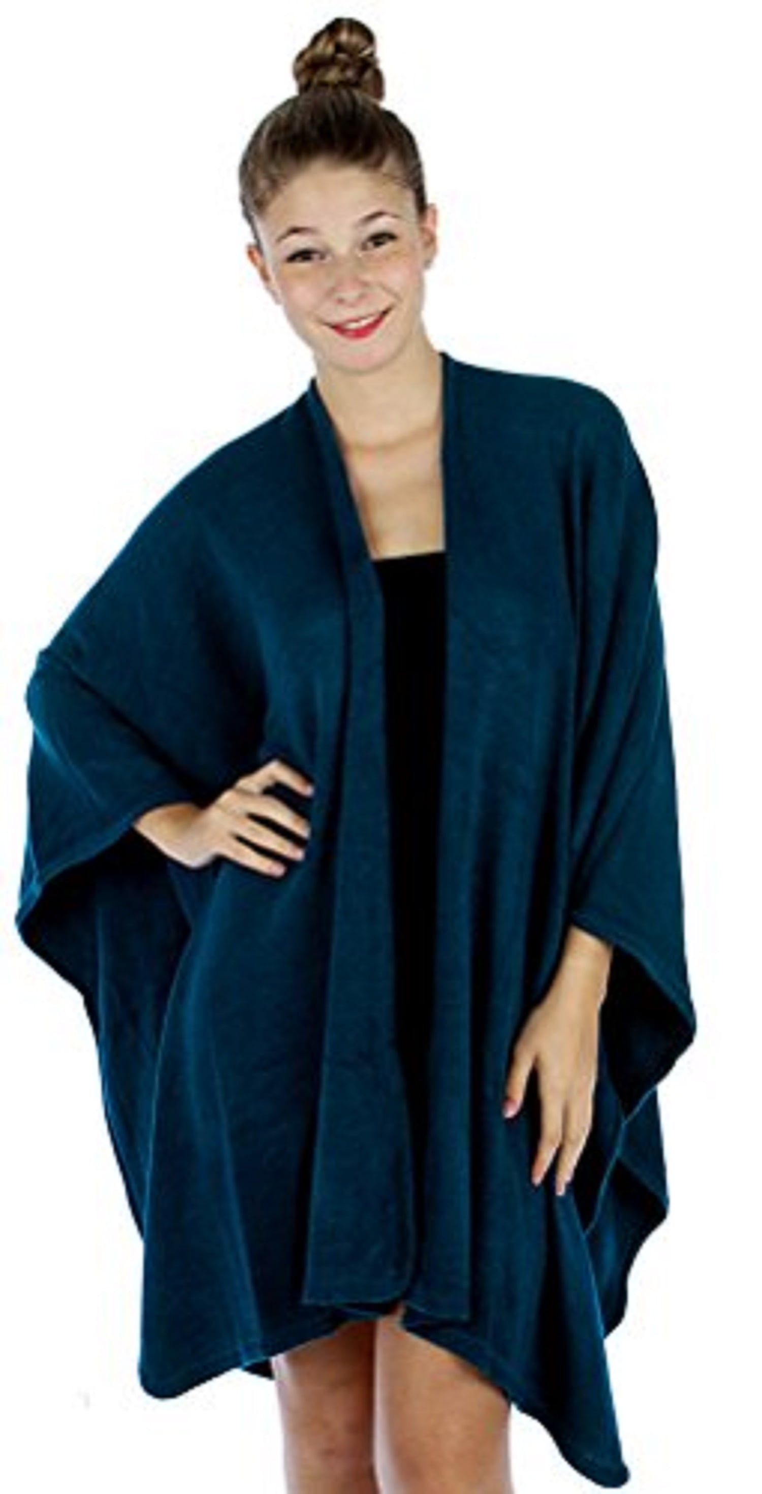 Beaute Fashion Adult Women Draped Ruana Shawl Cape Poncho (Teal ...
