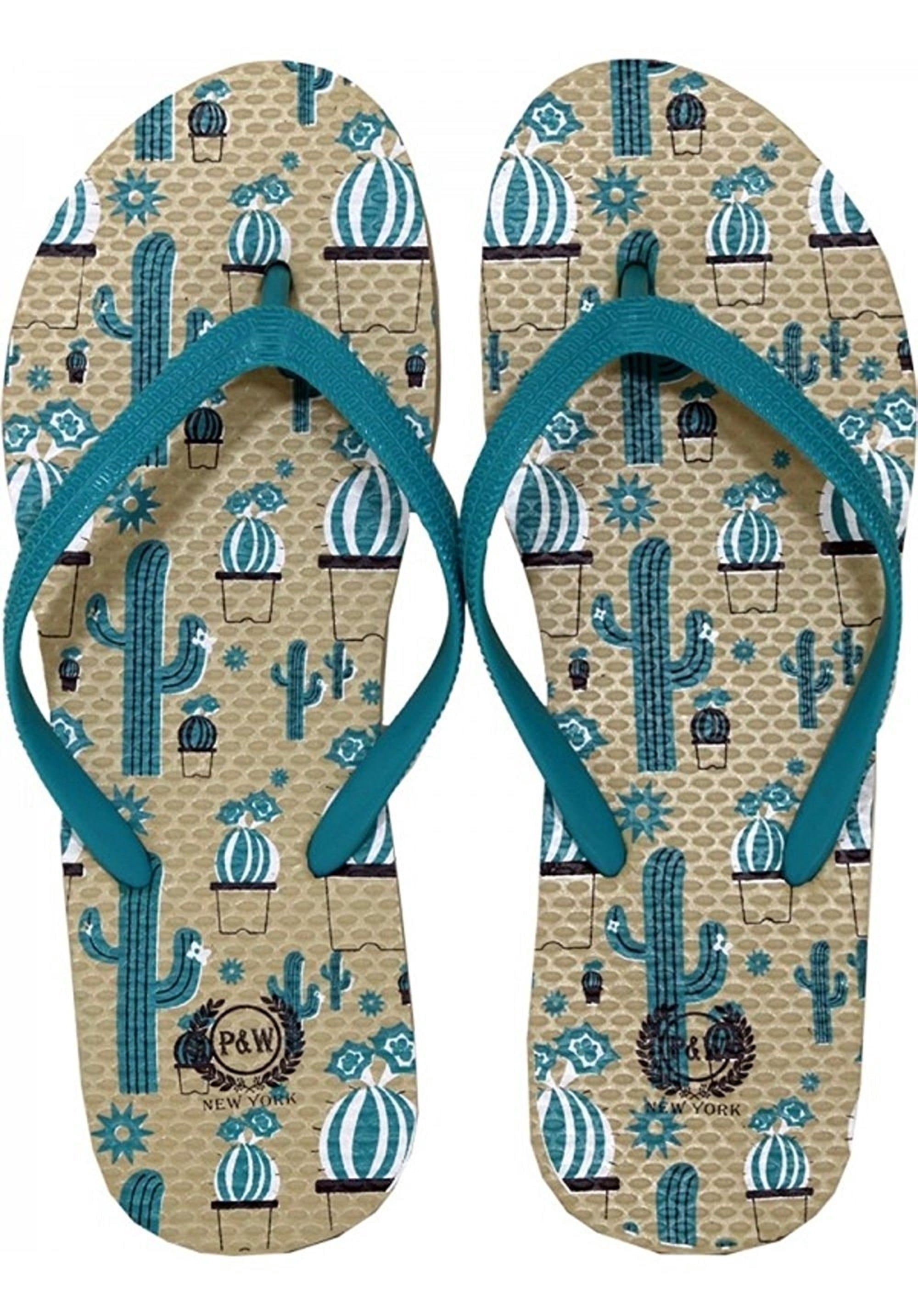 Beaute Fashion Adult Women Trendy Tropical Print Flip Flops Desert ...