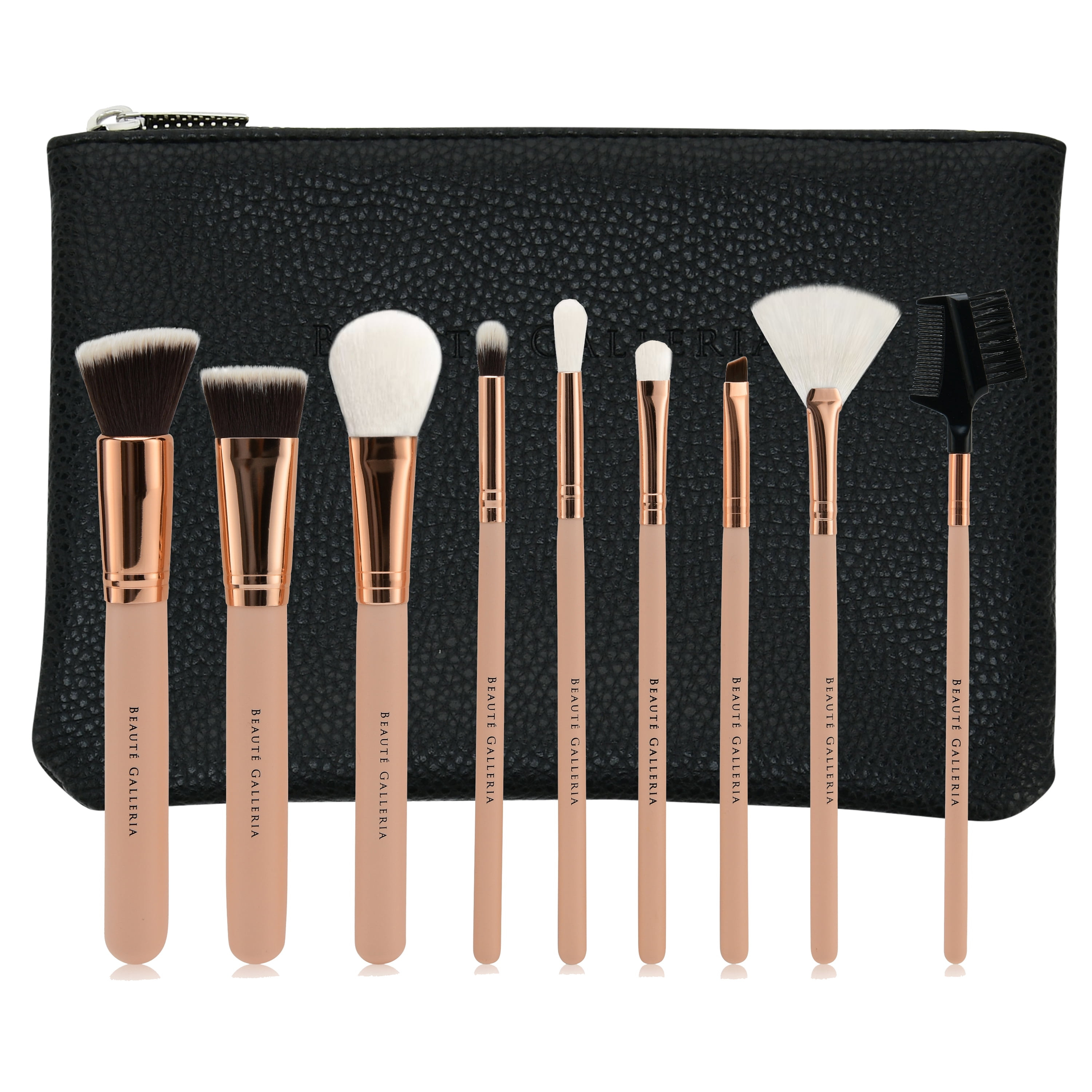Beaute Galleria Makeup Brush Set, Vegan Cruelty-Free Synthetic Bristles ...