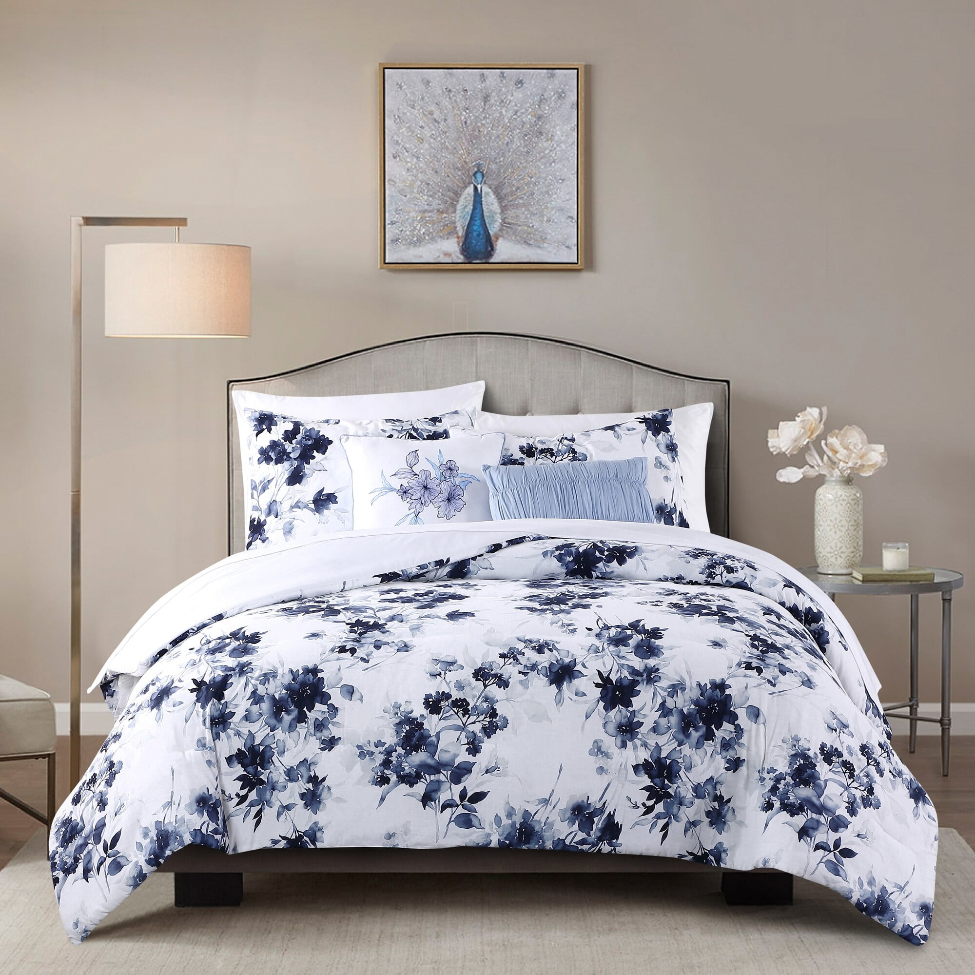 Beaute Living Wonderful Sophia 5-Piece Floral Pattern Comforter Set ...