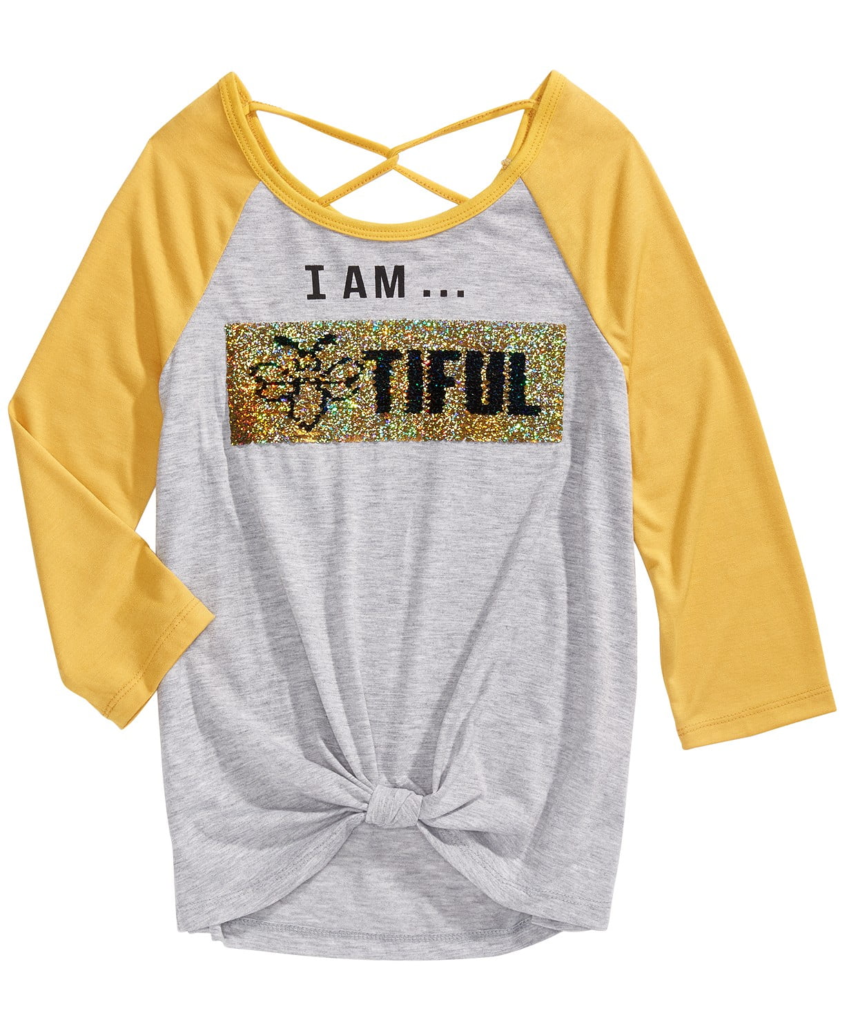 Beautees Big Girls Flip Sequins Top (Gray, M) - Walmart.com