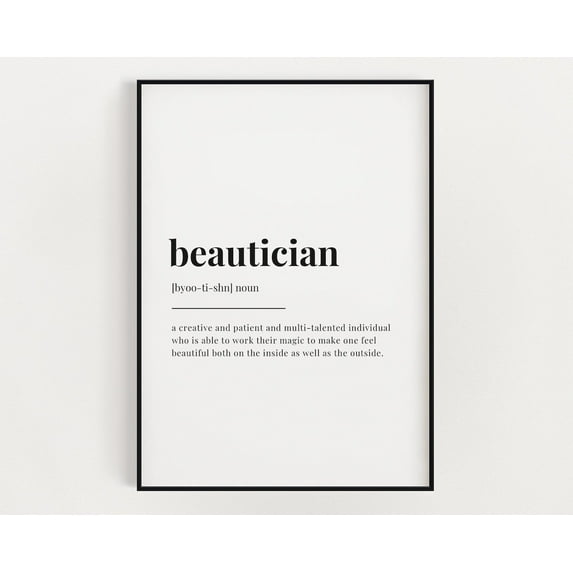 Beautician Definition Meaning, Wall Art, Beautician, Print Home Decor ...