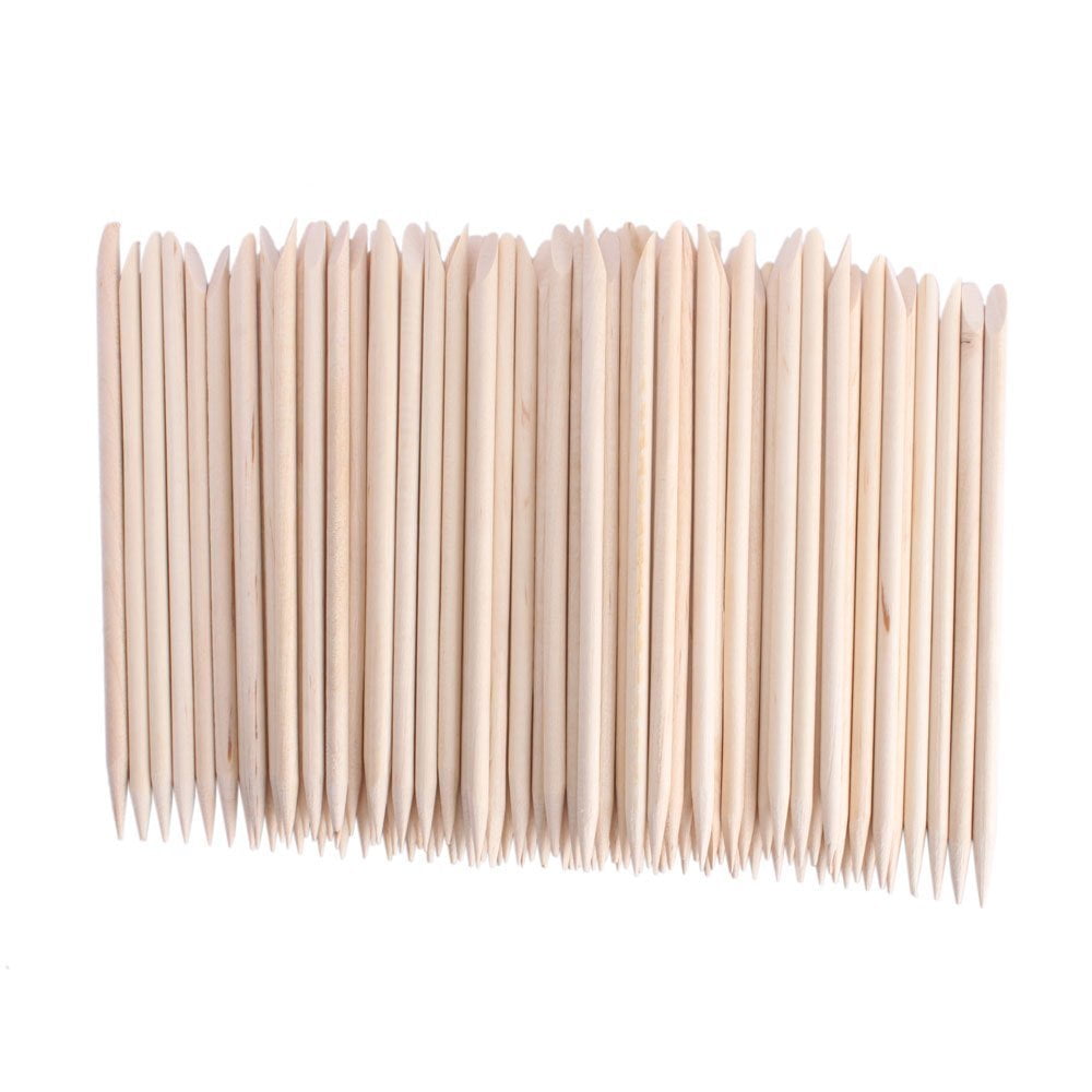 Beauticom 500 Pcs 4.5" Double Sided Cuticle Wood Stick Pusher Remover ...