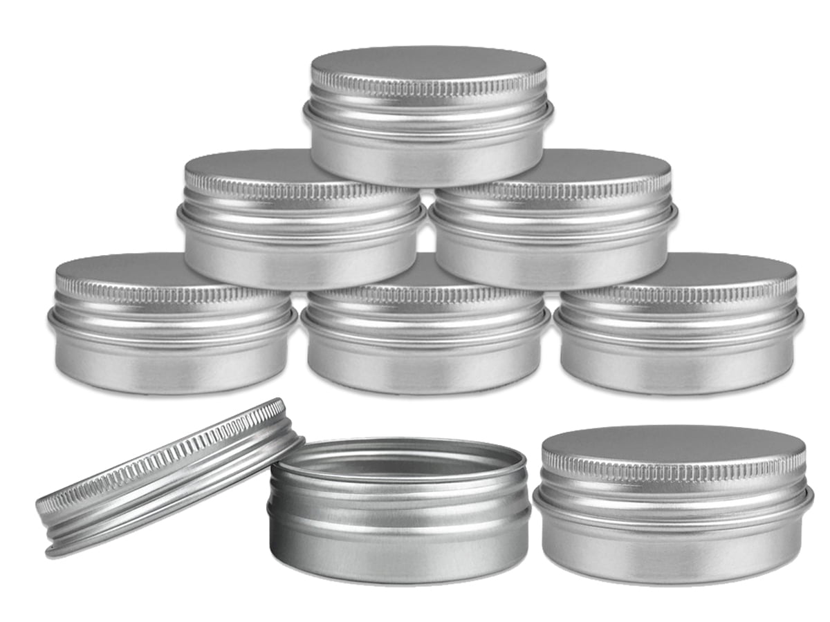 Beauticom 6 Pieces 15 Gram 0.5 Oz Silver Metal Aluminum Storage Jar ...