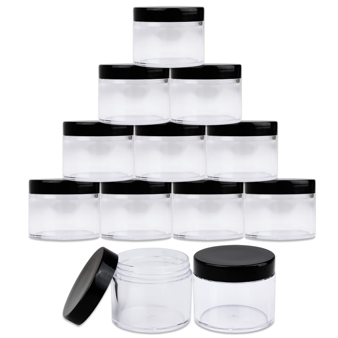 Beauticom 60 Grams/60 ML (2 Oz) Round Clear Leak Proof Plastic ...