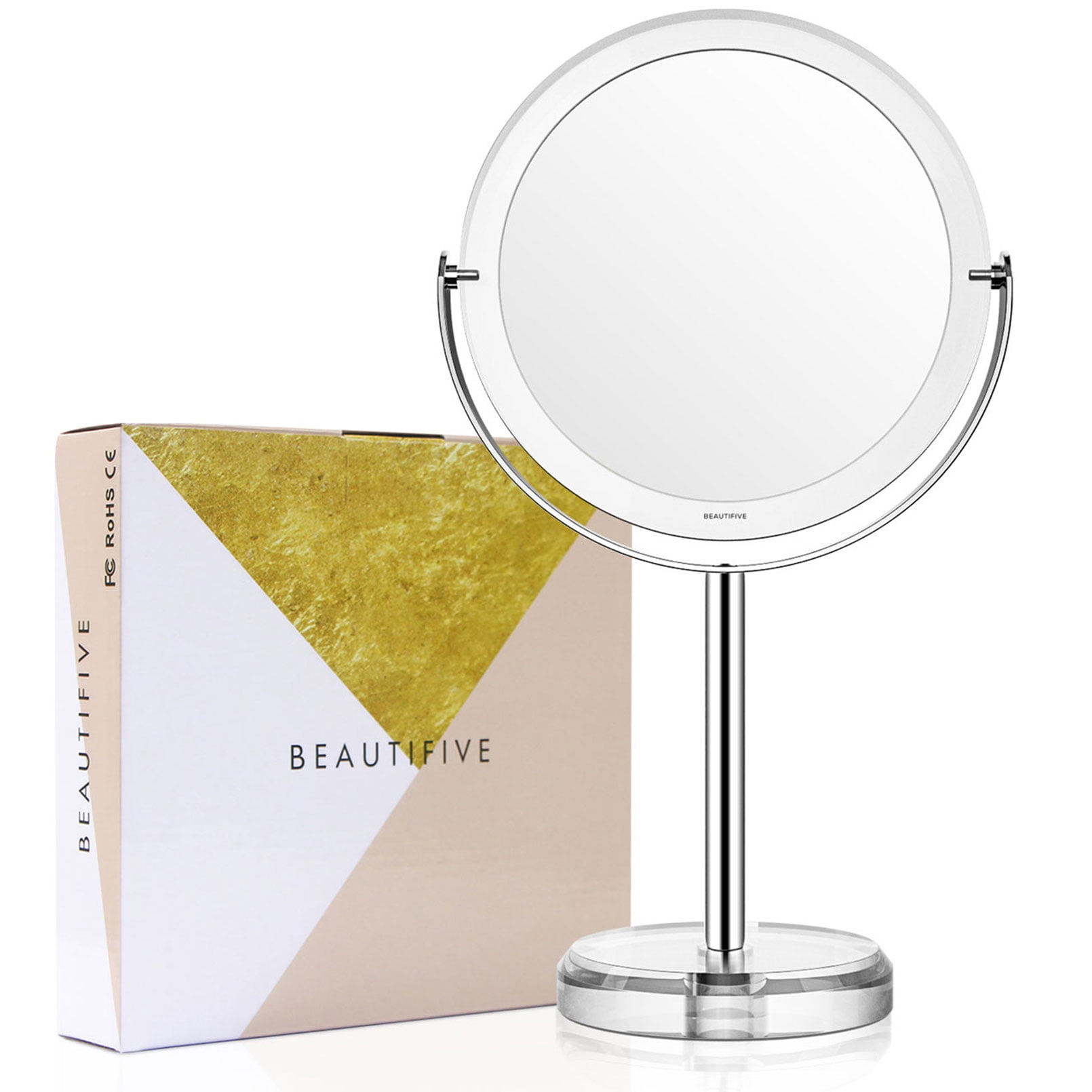 Beautifive Double Sided Makeup Mirror 1X/10X, Tabletop Magnifying ...
