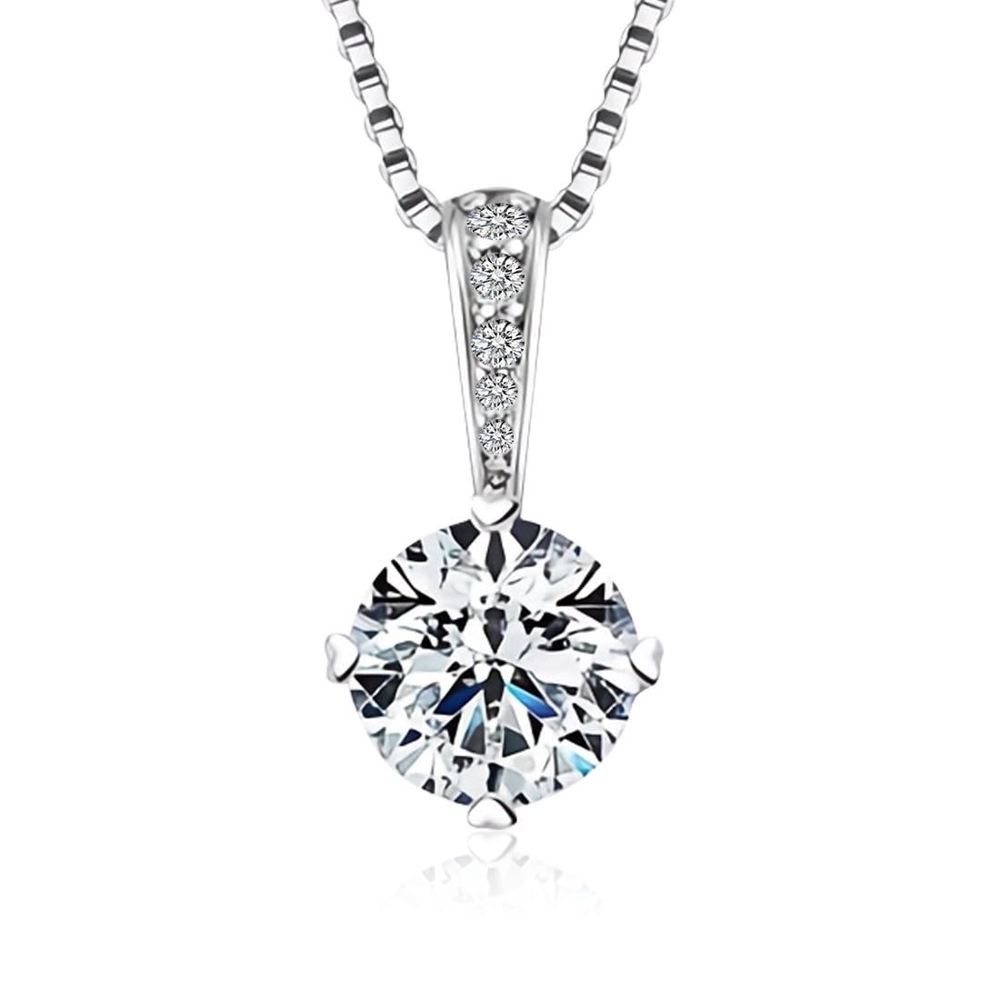 Beautiful 1 Carat D Color Round Cut Moissanite Birthstone Solitaire Pendant Necklace, S925 ...