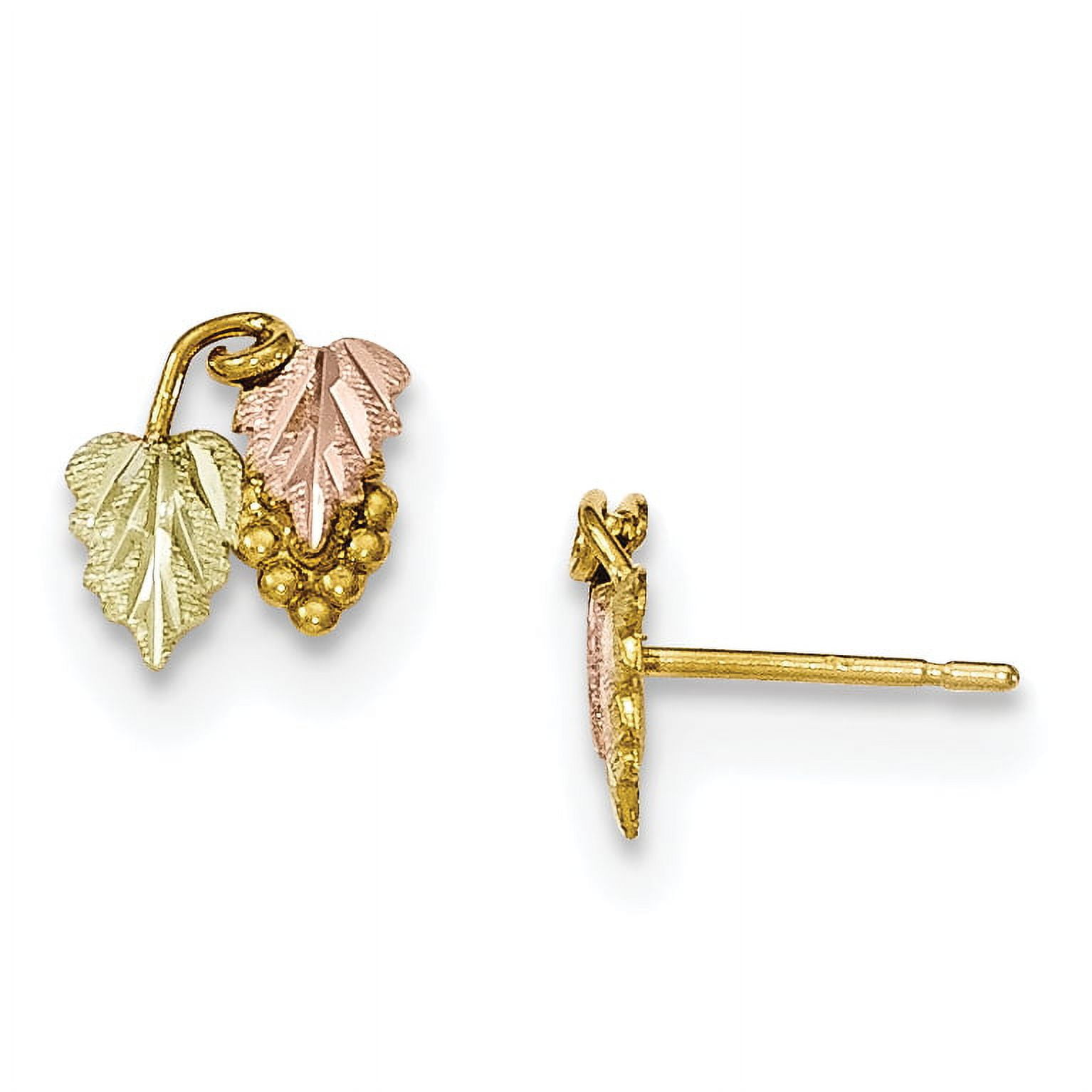 Beautiful 10k Tri-color Black Hills Gold Post Earrings - Walmart.com