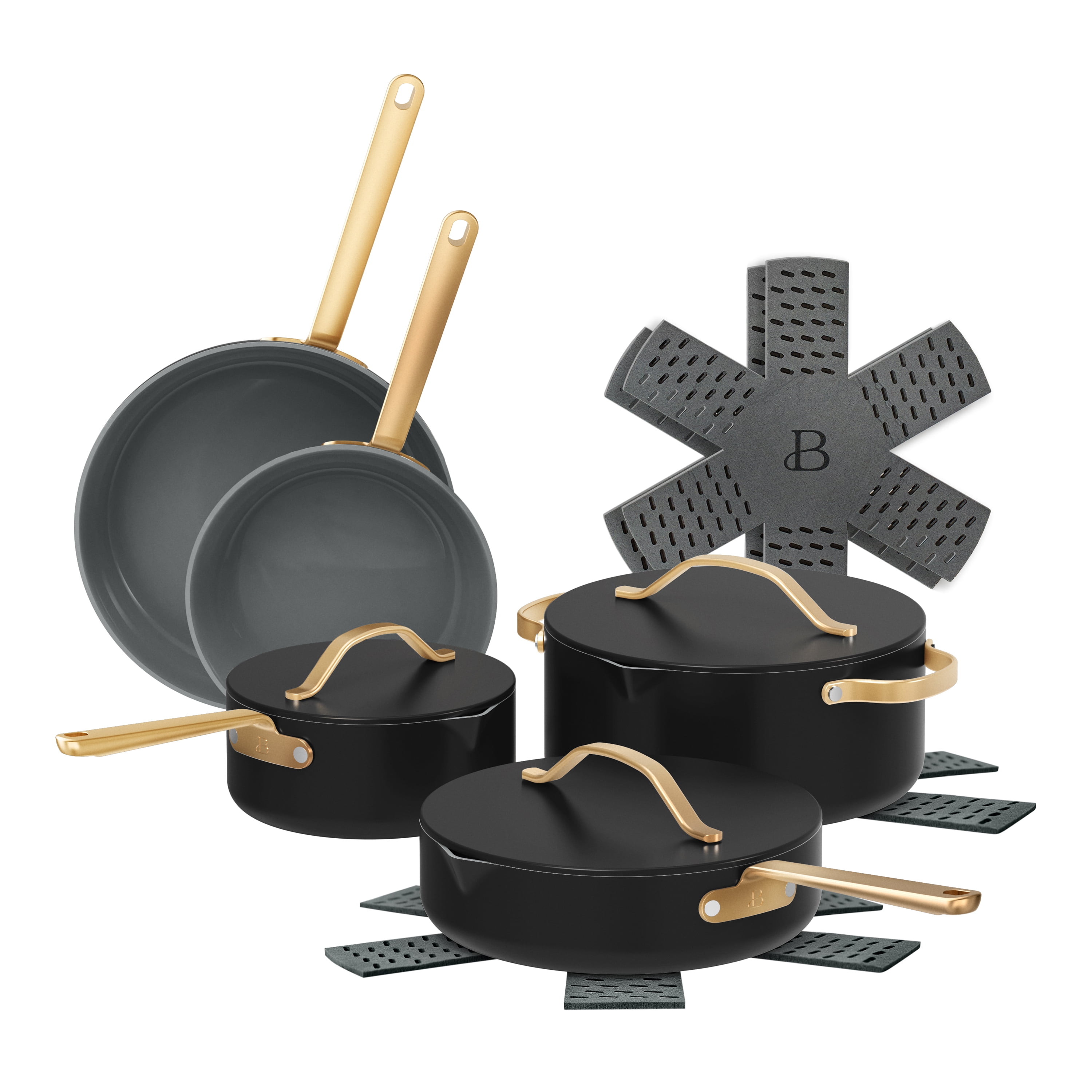 Free Shipping! Beautiful 12-Piece Ceramic Nonstick Cookware Set with ...