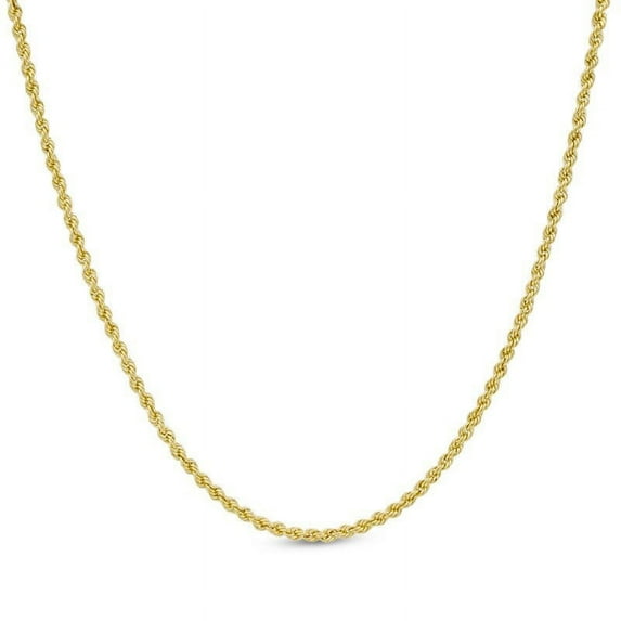 Real 14K Pure Yellow Gold Rope Necklace Chain 16"-30" - Italian Made ...