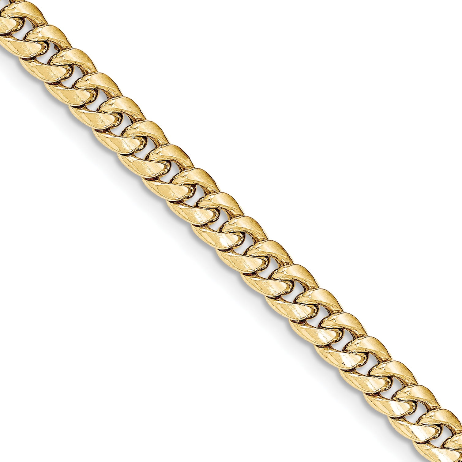 Beautiful 14k 6mm Semi-Solid Miami Cuban Chain - Walmart.com