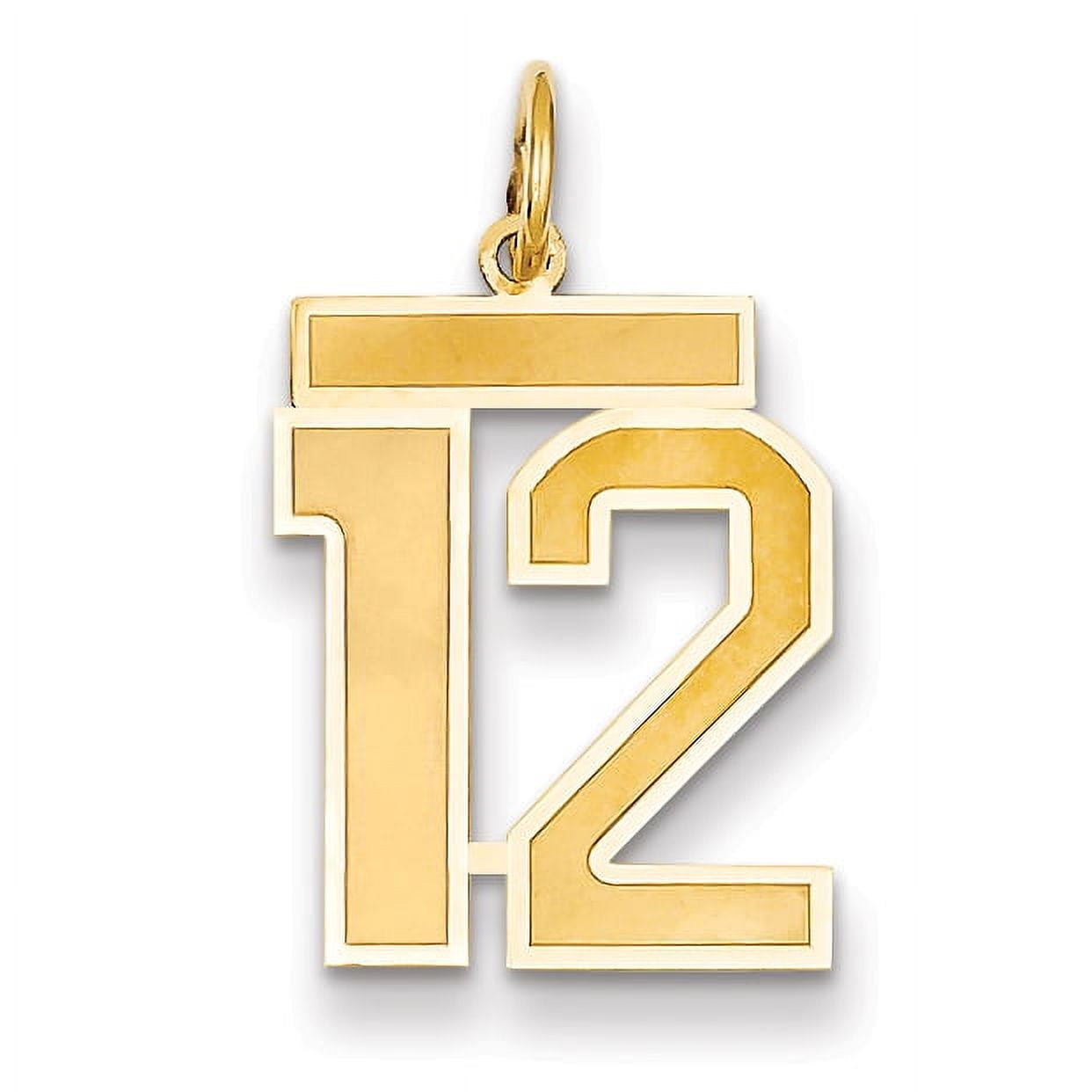 Beautiful 14k Medium Satin Number 12 Charm - Walmart.com