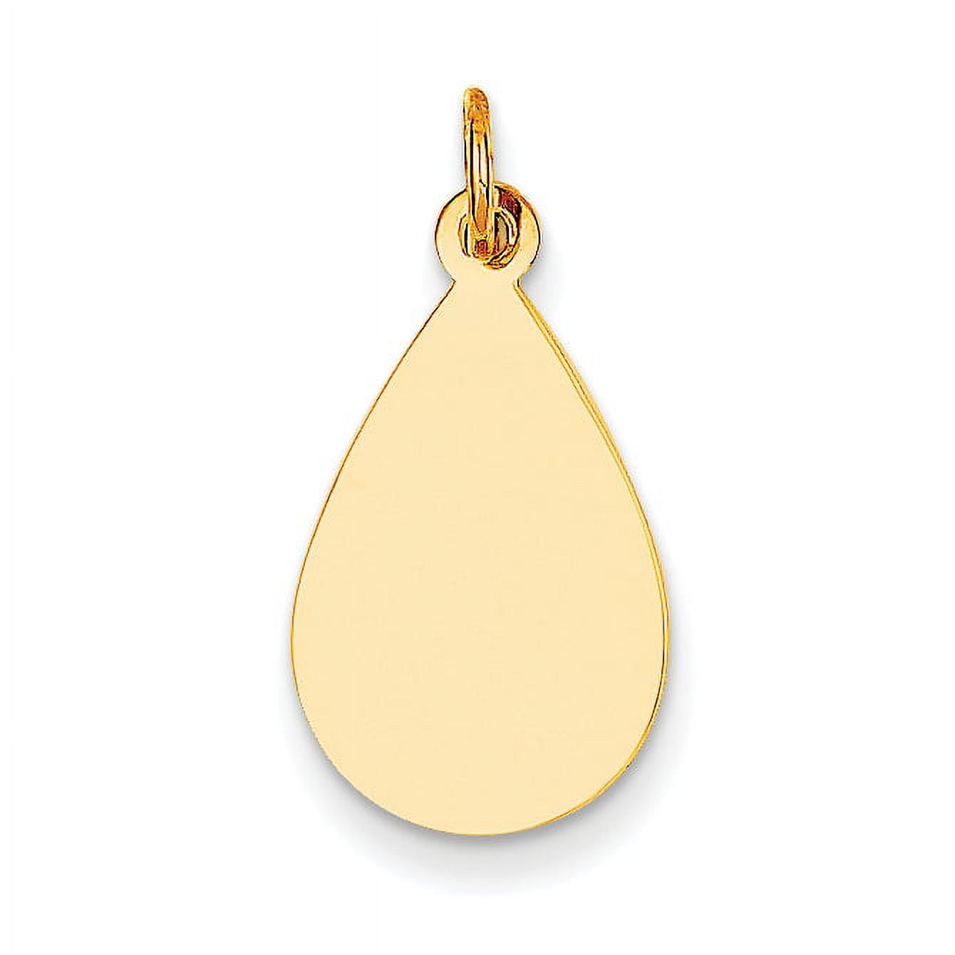 Beautiful 14k Plain .009 Gauge Engravable Raindrop Disc Charm - Walmart ...