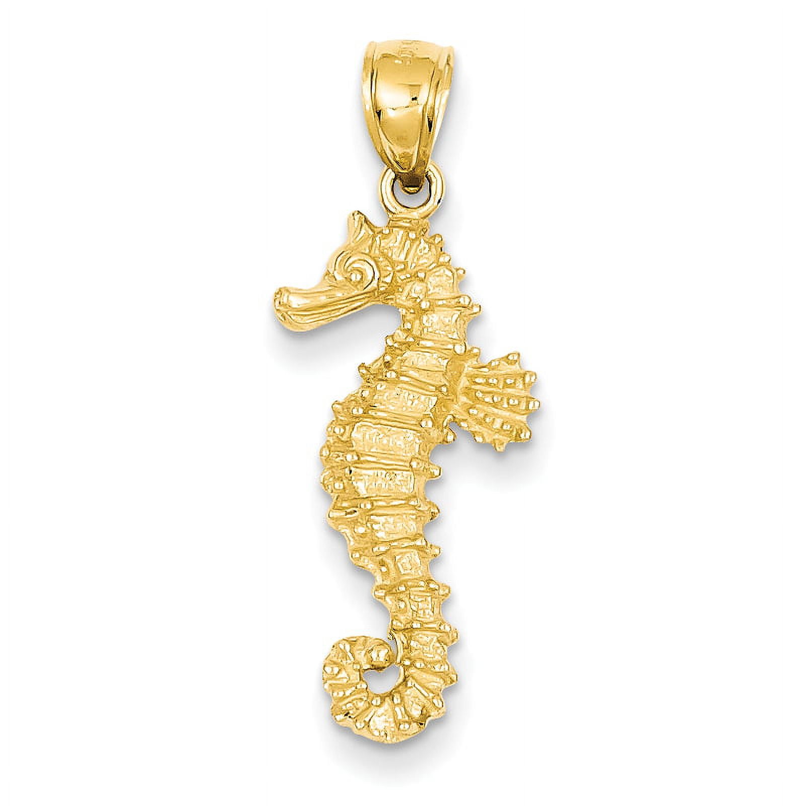 Beautiful 14k Polished Open-Backed Seahorse Pendant - Walmart.com