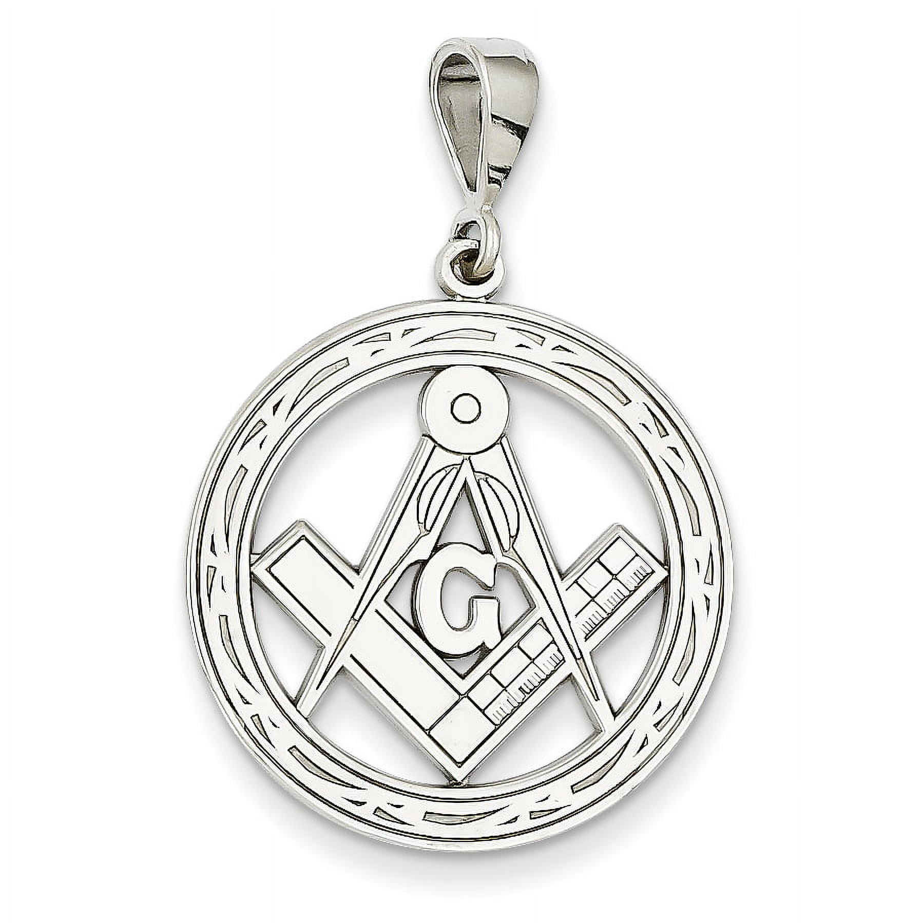 Beautiful 14k White Gold Large Masonic Pendant - Walmart.com