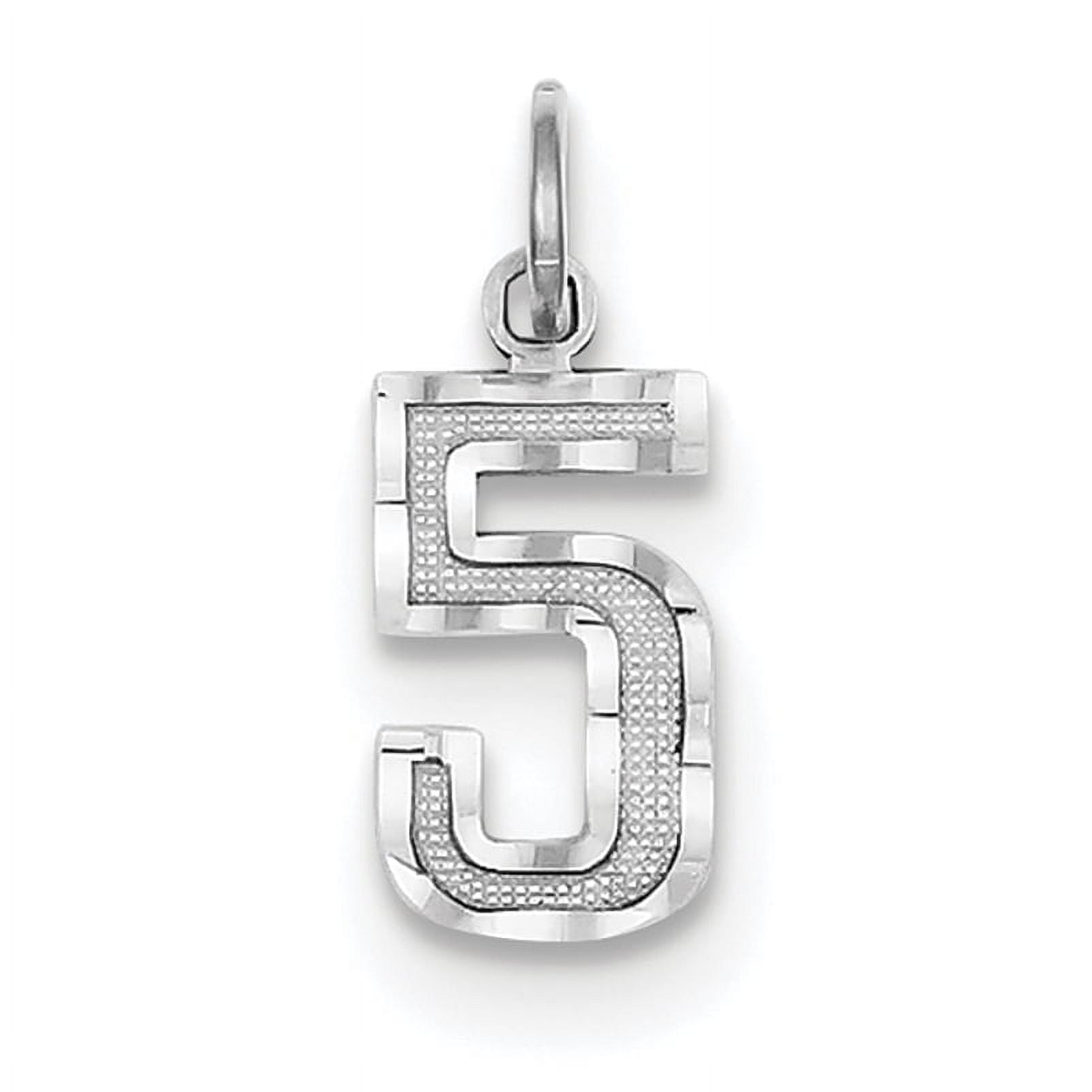 Beautiful 14kw Casted Small Diamond Cut Number 5 Charm - Walmart.com