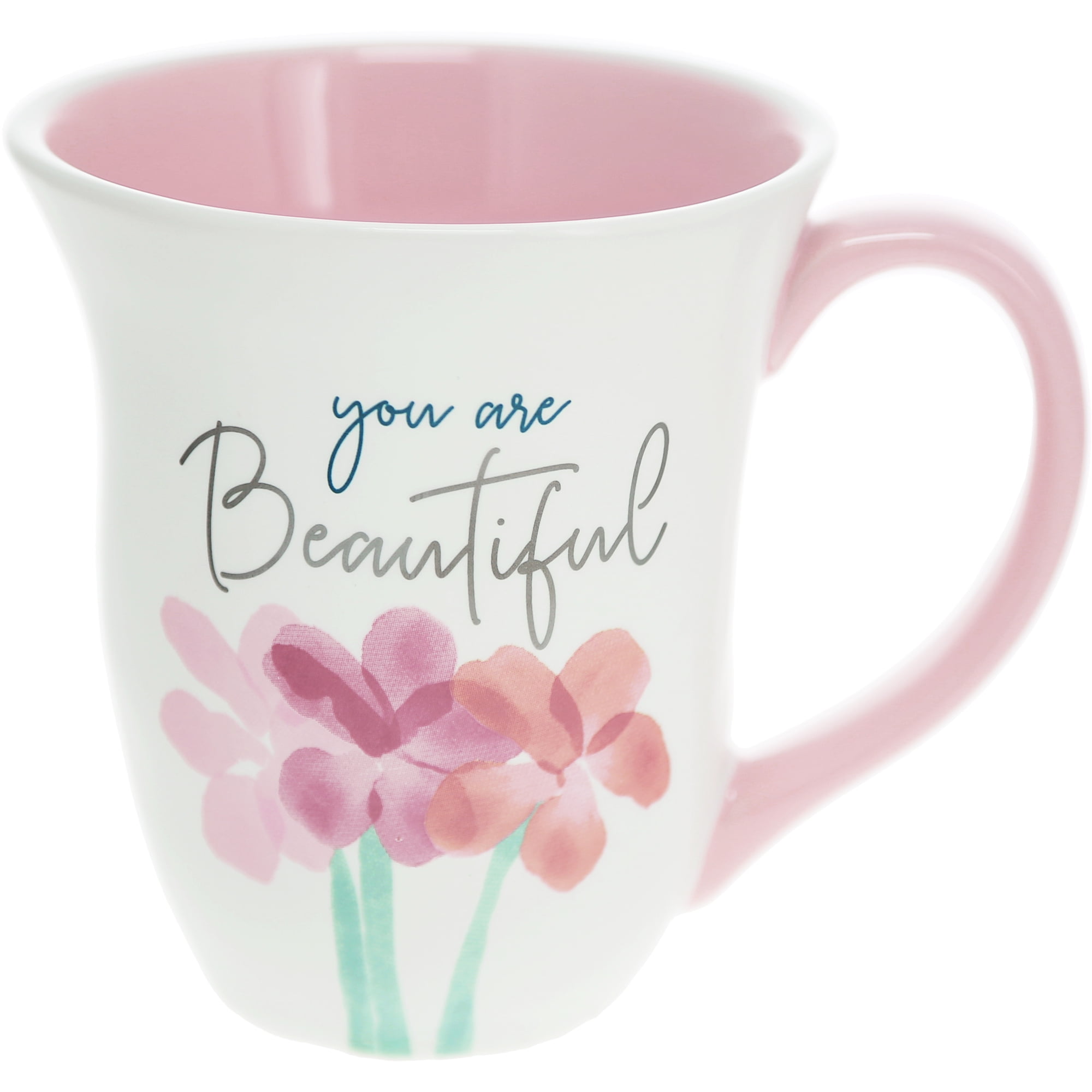 Pavilion - 'You Are Beautiful' 16-oz Coffee Cup, Floral Pattern, Gift ...