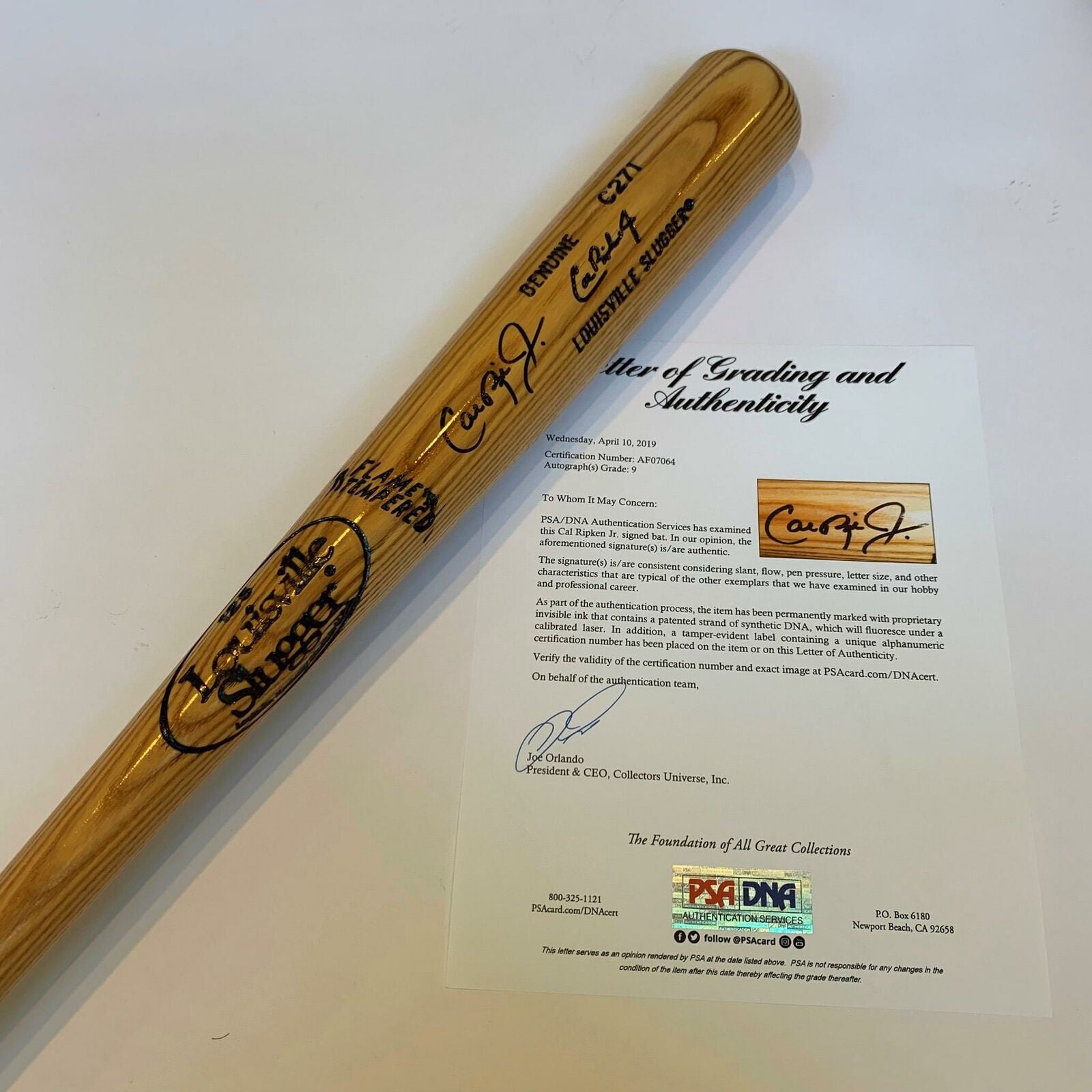 Beautiful 1980's Cal Ripken Jr Signed Game Model Bat PSA DNA Graded ...