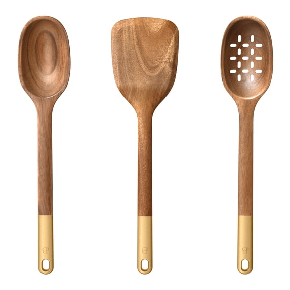 Beautiful 3-Piece Wood Kitchen Utensil Set by Drew Barrymore - Walmart.com