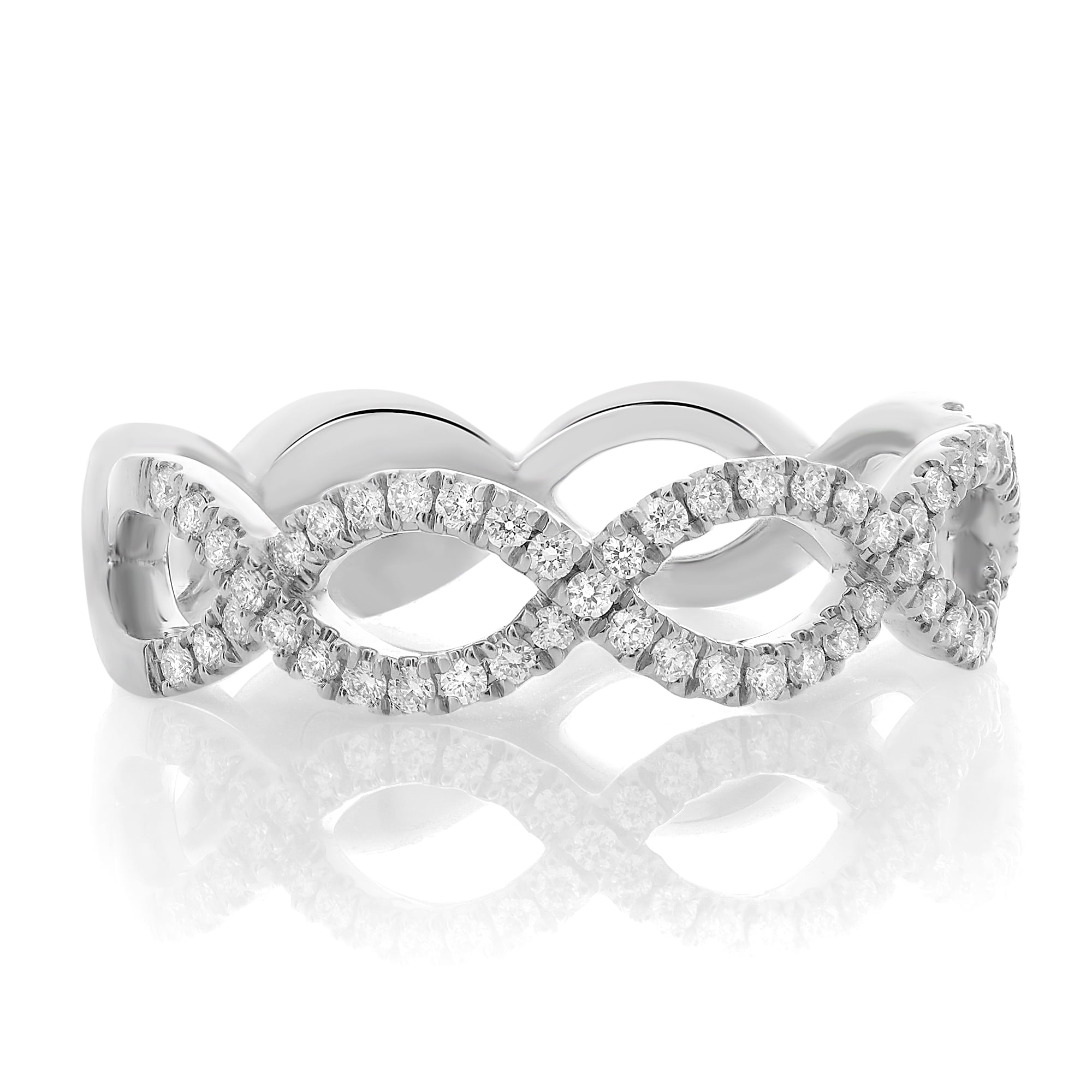 Beautiful .31CTW Natural Diamond Infinity Weave Anniversary Band ...