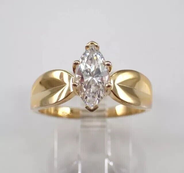 Beautiful 3Ct Marquise Cut Lab Created Diamond Solitaire Engagement ...