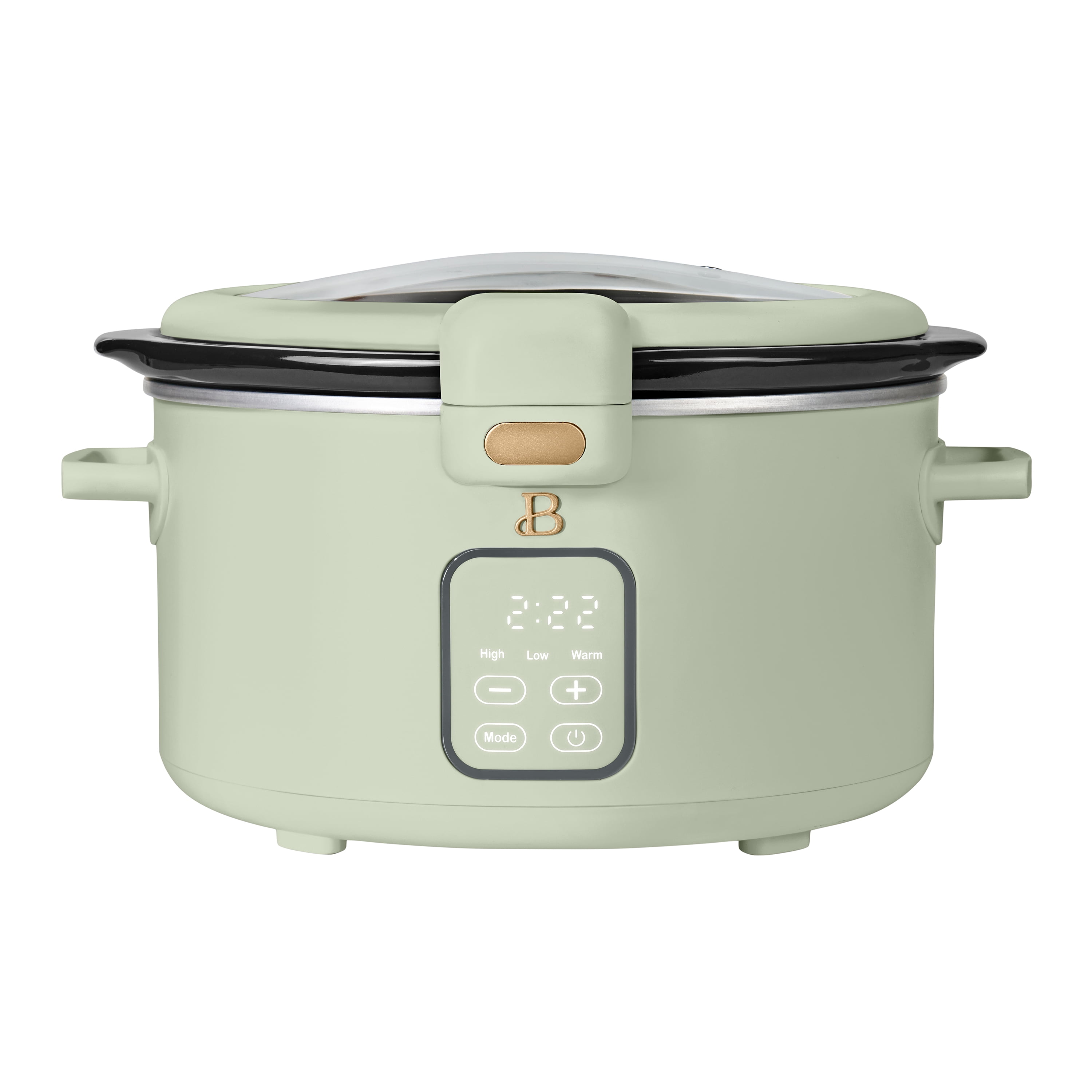 Beautiful 4 Qt Digital Slow Cooker with Hinged Locking Lid, Sage Green ...