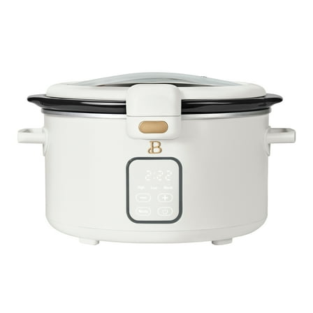 Beautiful 2 qt Slow Cooker Set, 2-Pack, White Icing and Merlot by Drew ...