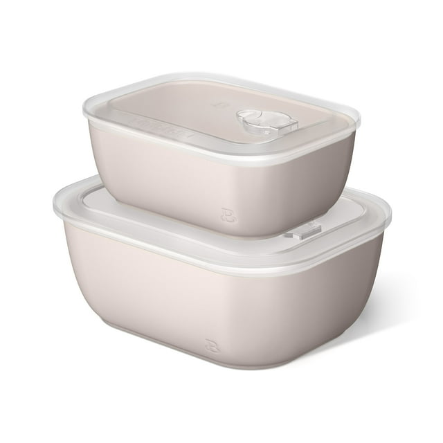 Beautiful 4-Piece Stoneware Bake and Store Set, Porcini Taupe by Drew ...