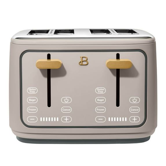Beautiful 4-Slice Toaster with Touch-Activated Display, Porcini Taupe ...