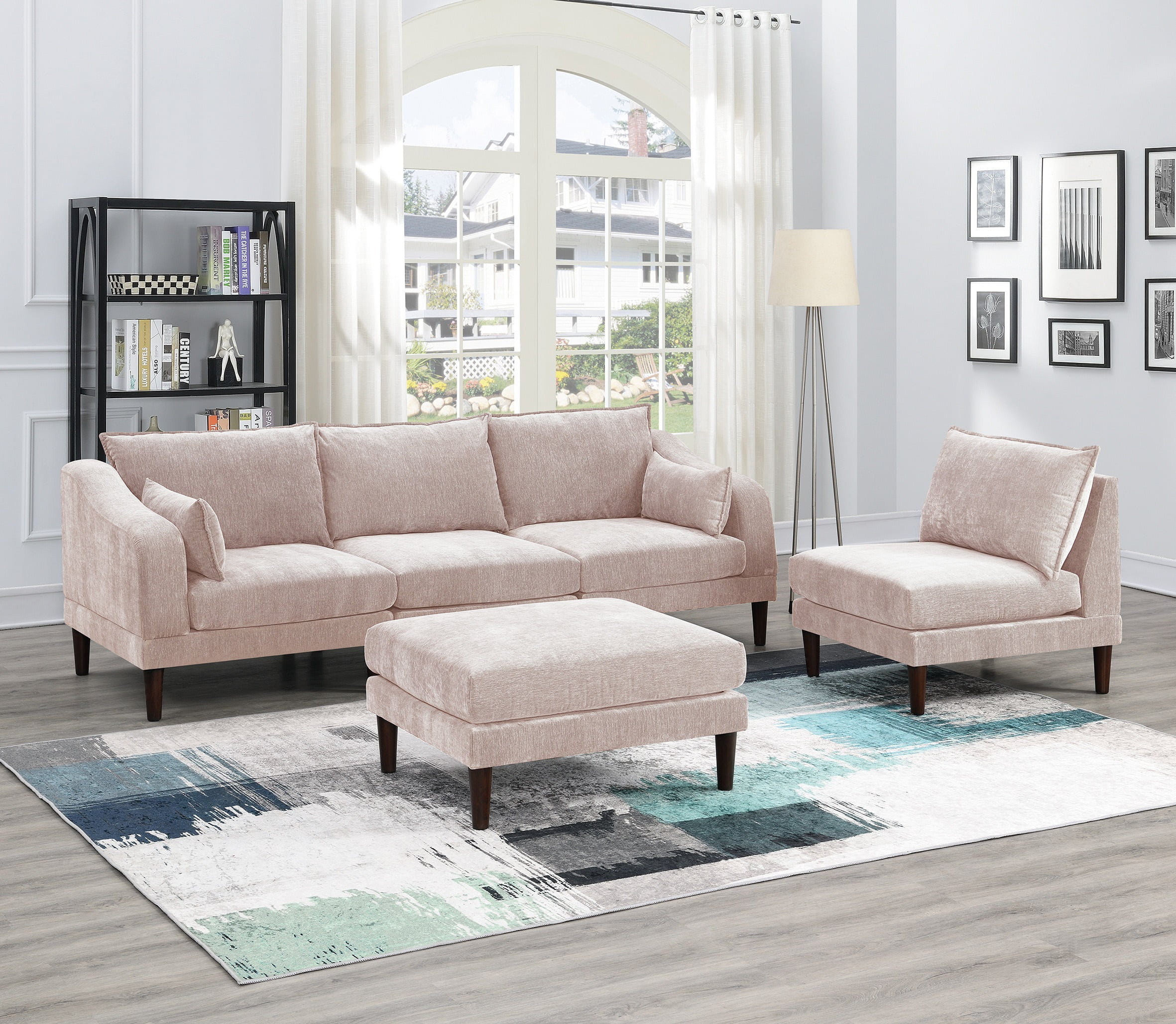 Beautiful 5pcs Modular Sectional Set 2x One Arm Chairs 2x Armless Chair ...