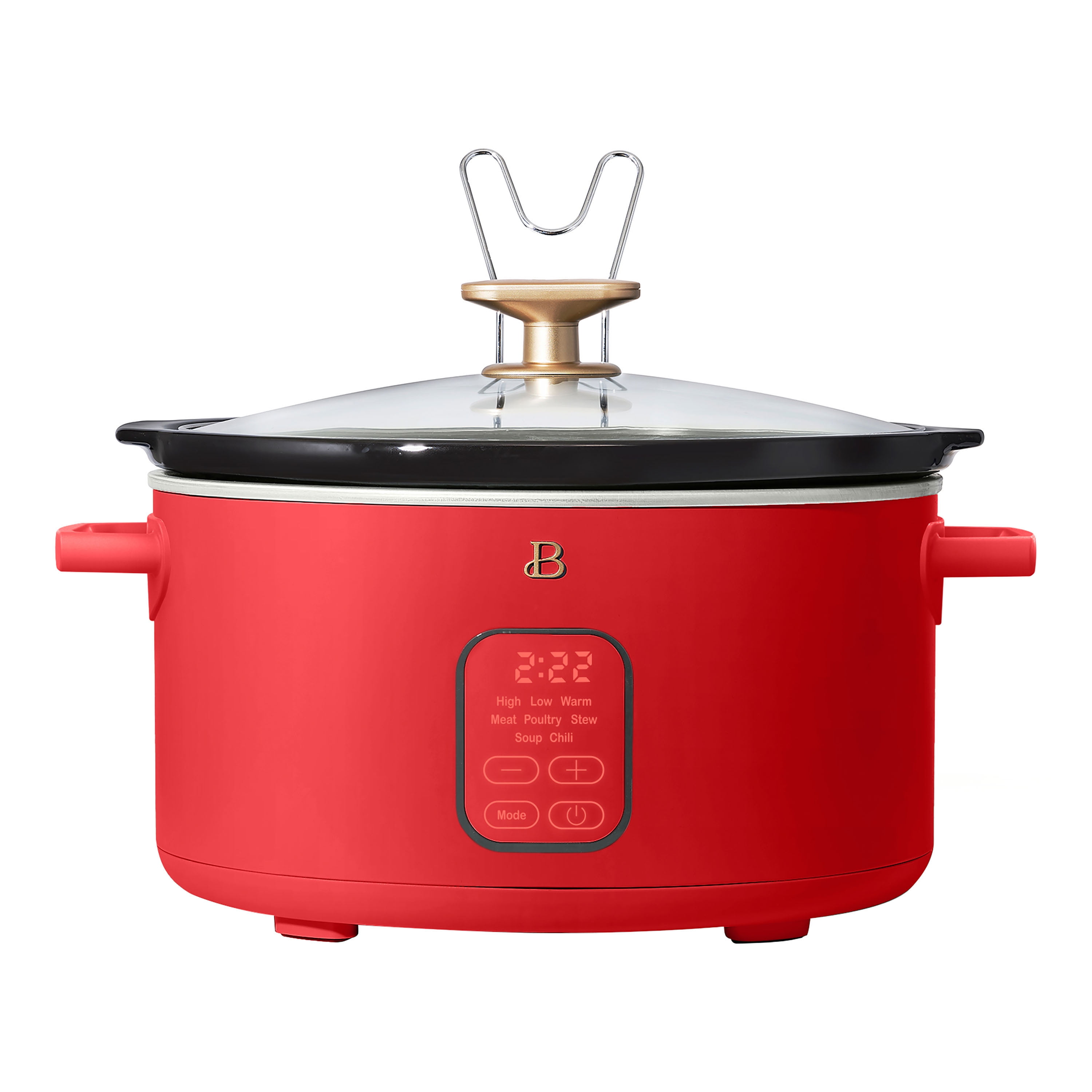Beautiful 6 Qt Programmable Slow Cooker, Tomato Red by Drew Barrymore ...