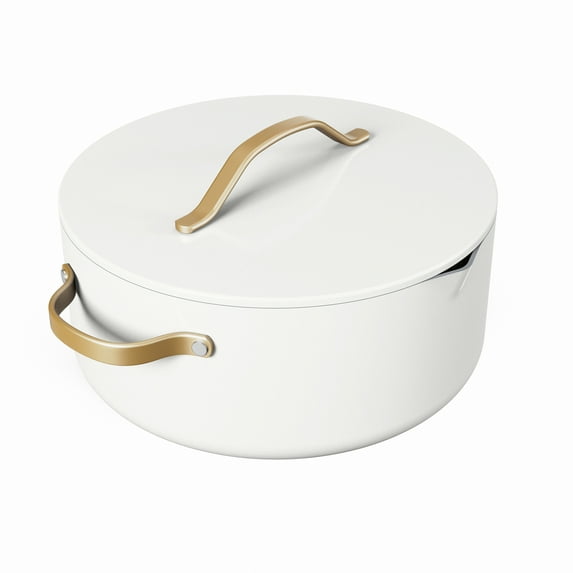 Beautiful 8 Quart Ceramic Non-Stick Stock Pot with Strainer Lid, White ...