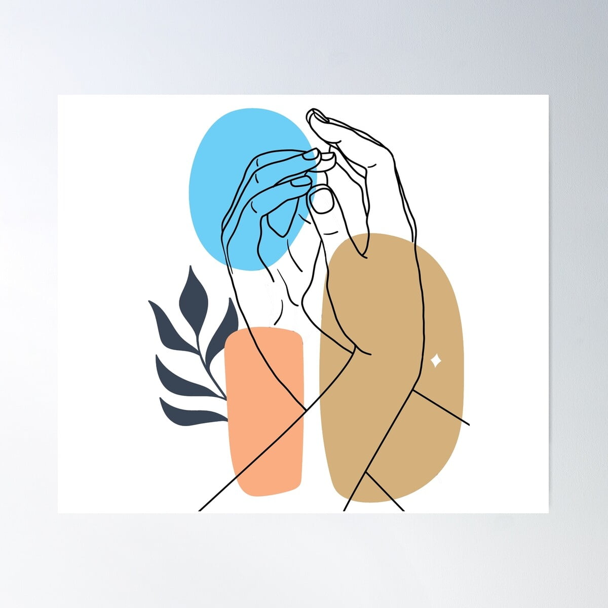 Beautiful Abstract One Line Drawing Hand Art Poster Wall Art, Modern ...