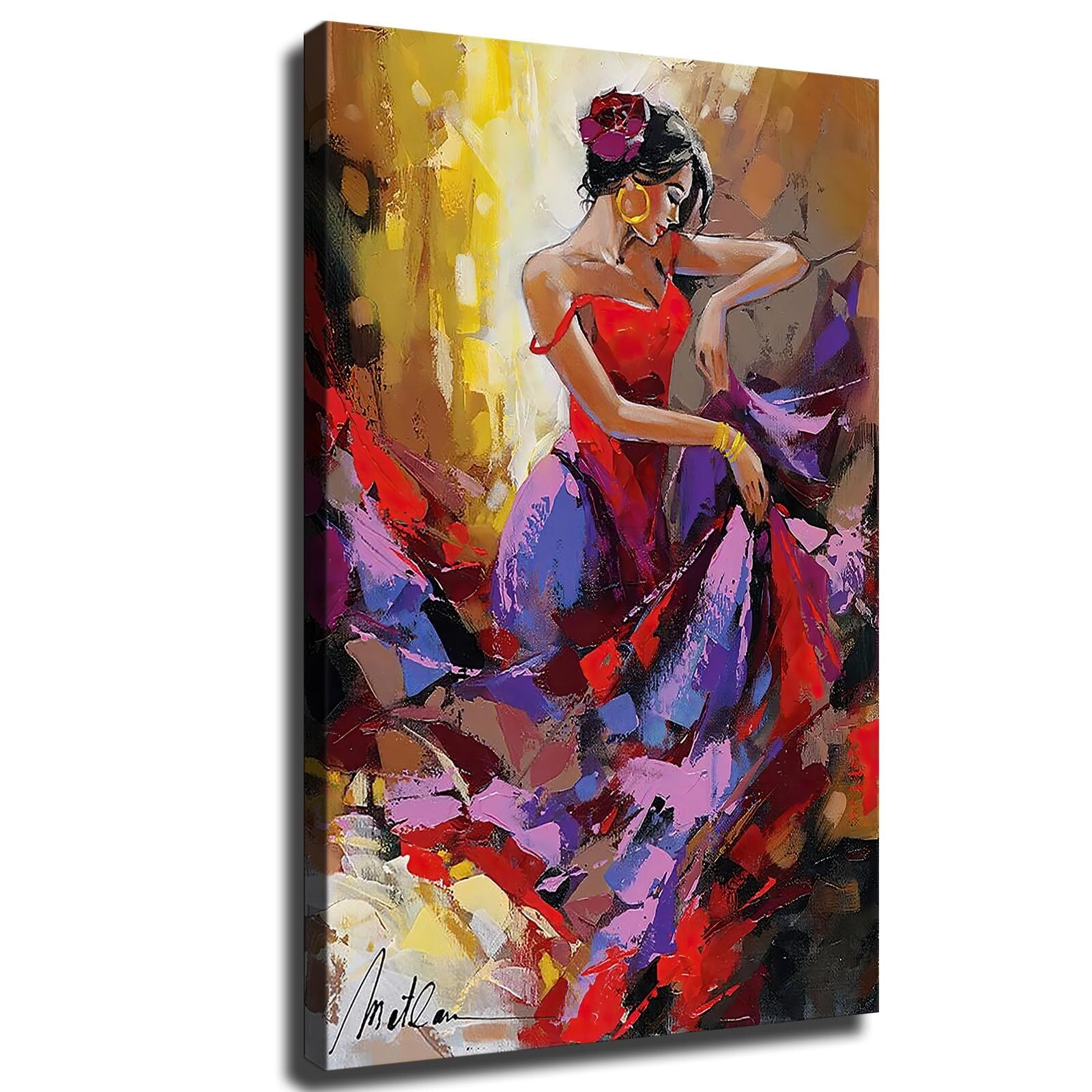 Beautiful Abstract Spanish Flamenco Dancer poster Home Wall Art Decor ...
