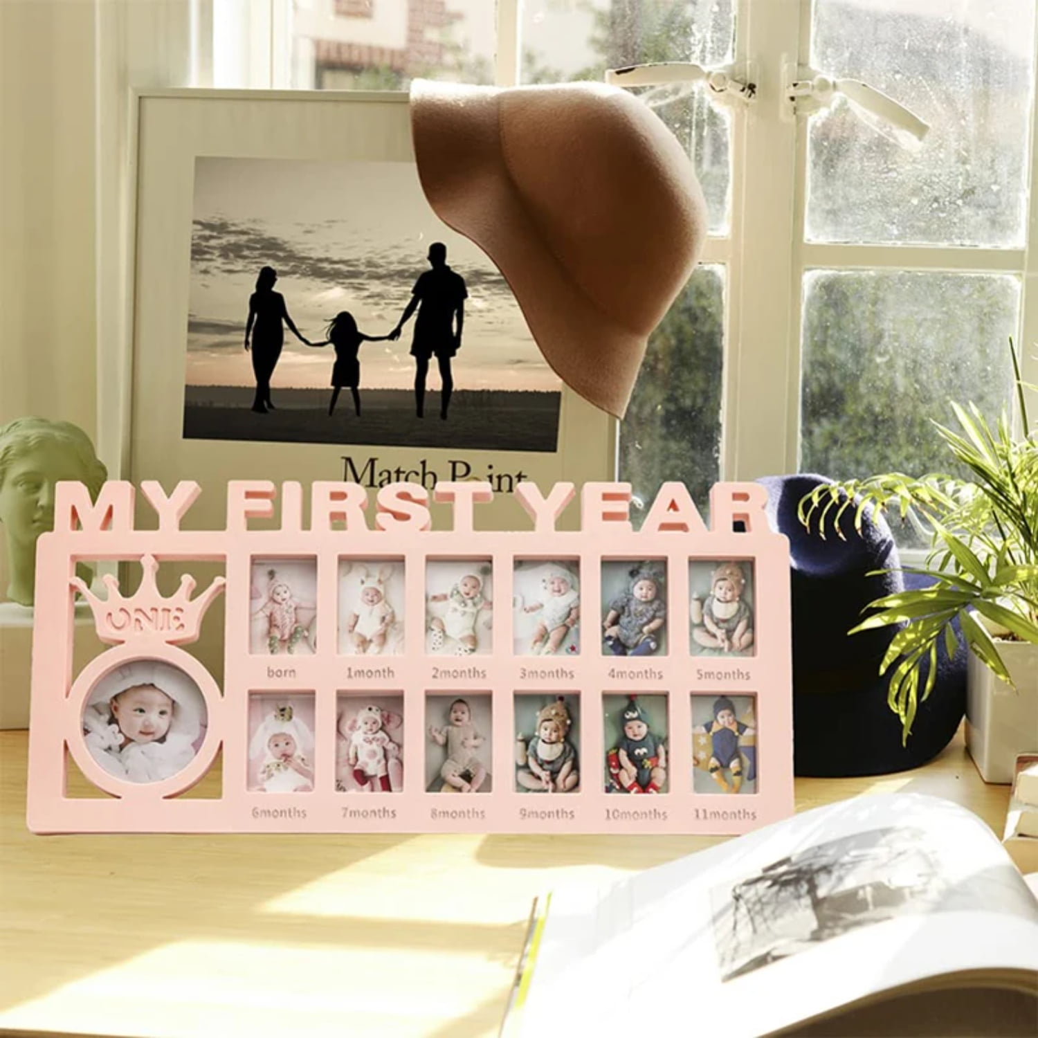 Beautiful Adorable ”My First Year” Baby Milestone Photo Frame - Perfect ...