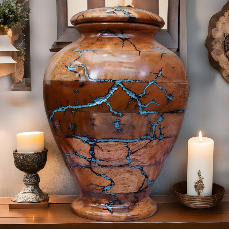 Beautiful Adult Cremation Urn for Human Ashes Tree Of Life Wooden Urn ...