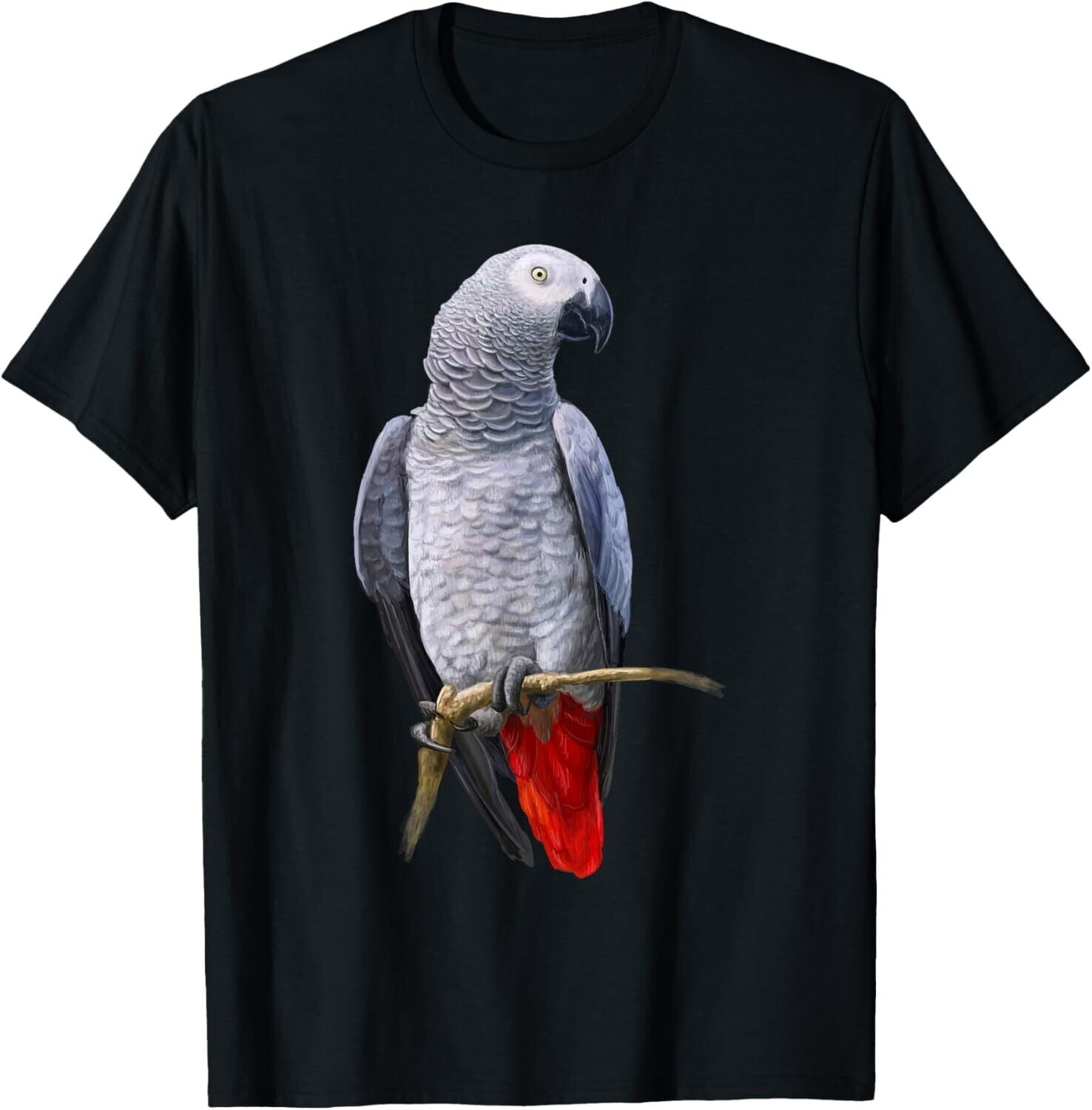 Beautiful African Grey Parrot Red Tail Gift Tee Unisex T-Shirt ...